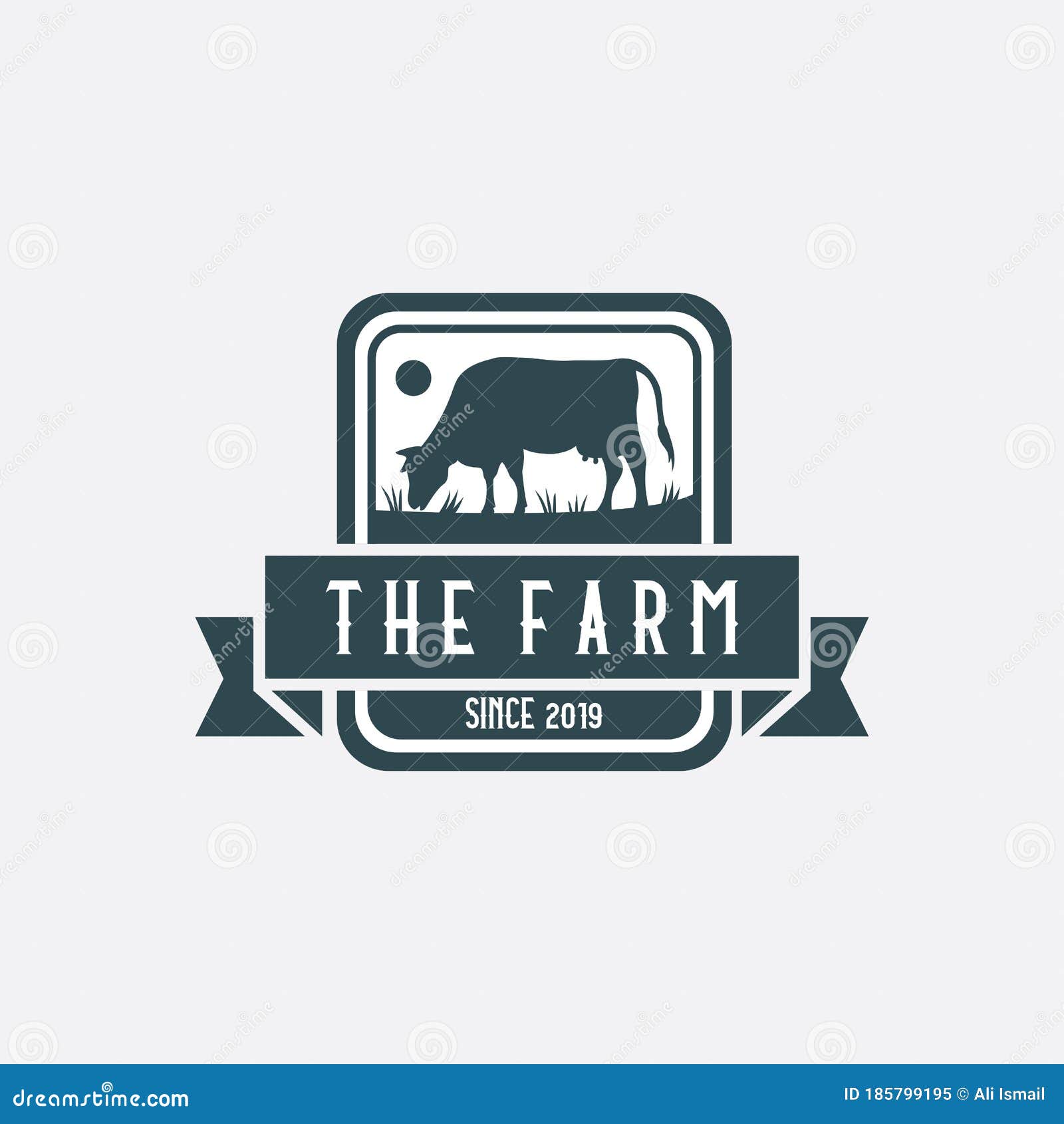 The Farm Vintage and Retro Logo Stock Vector - Illustration of animal ...