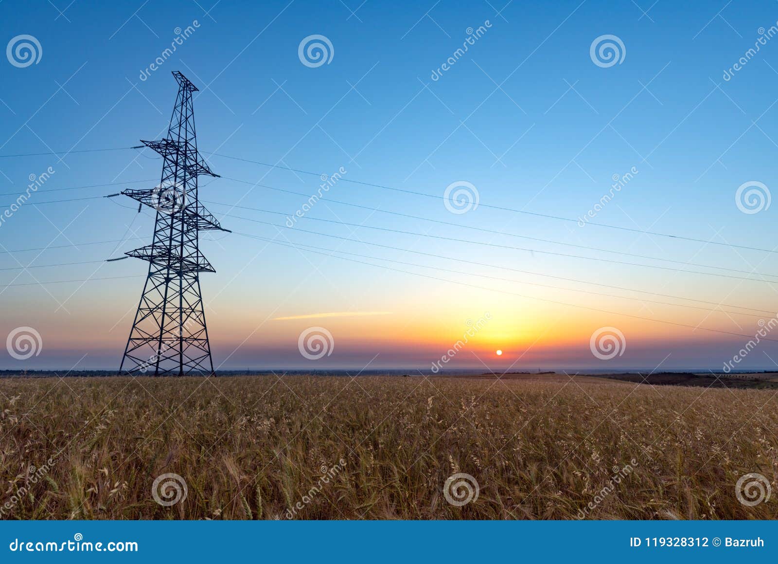 Farm Wheat Fields at Sunrise Stock Photo - Image of corn, outdoor ...