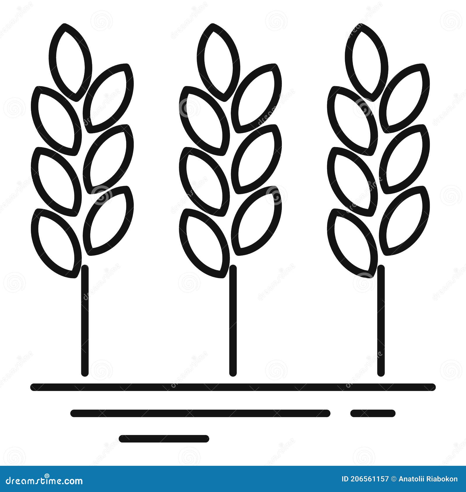 Farm Wheat Icon, Outline Style Stock Illustration - Illustration of ...