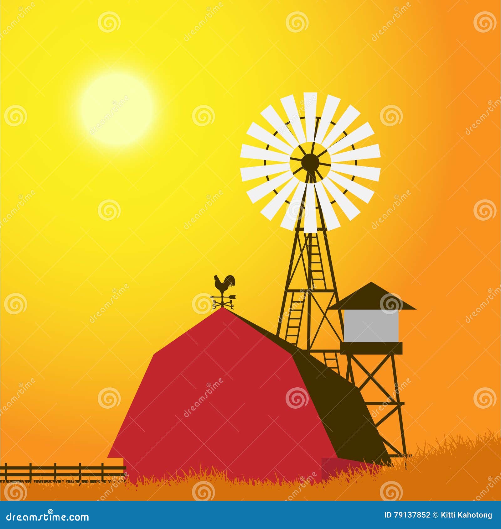 Farm Windmill Isometric Drawings Cartoon Vector | CartoonDealer.com ...
