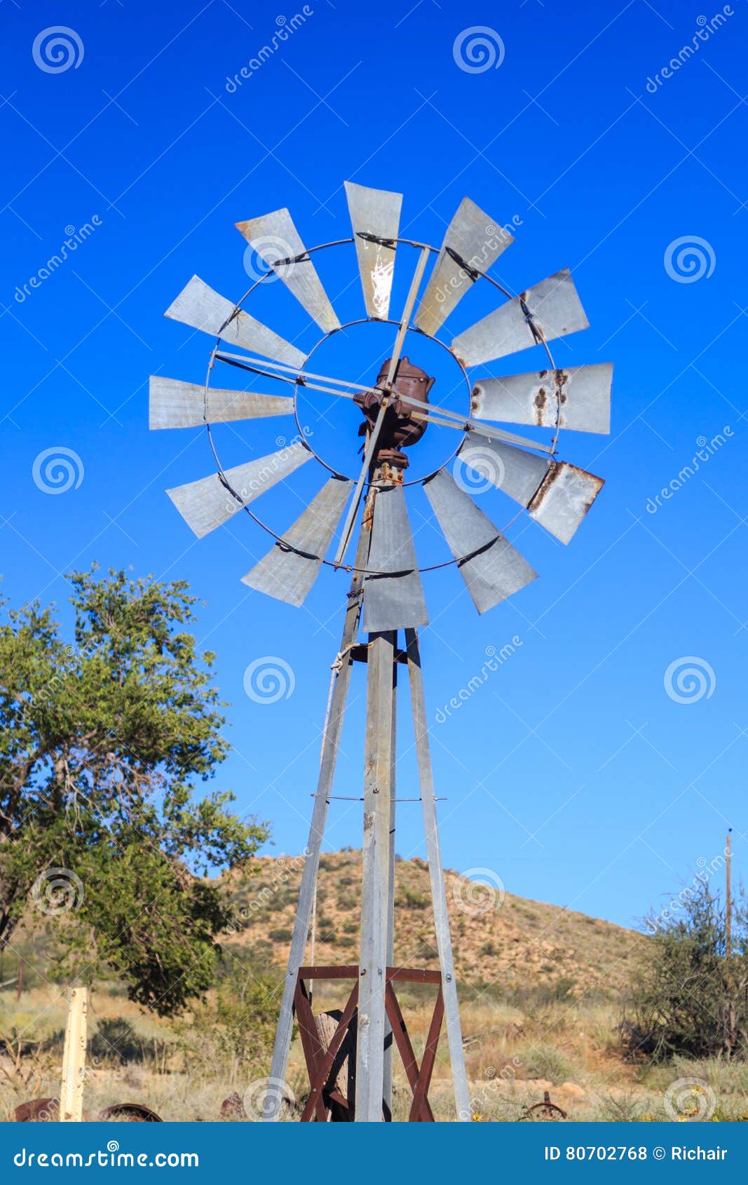 Farm windmill stock photo. Image of blue, wind, pumping - 80702768