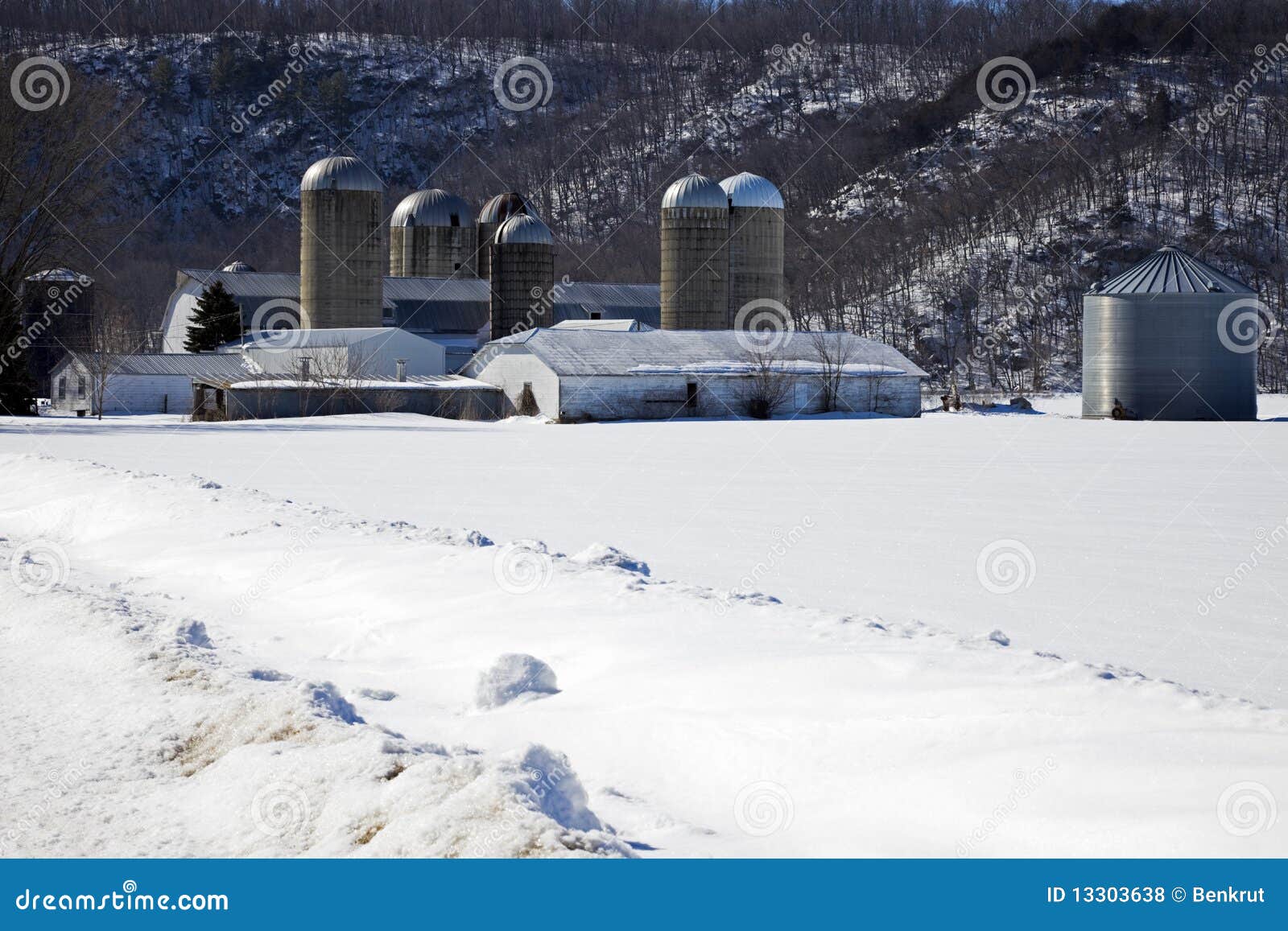 Farm during winter stock photo. Image of farm, snow, moody - 13303638