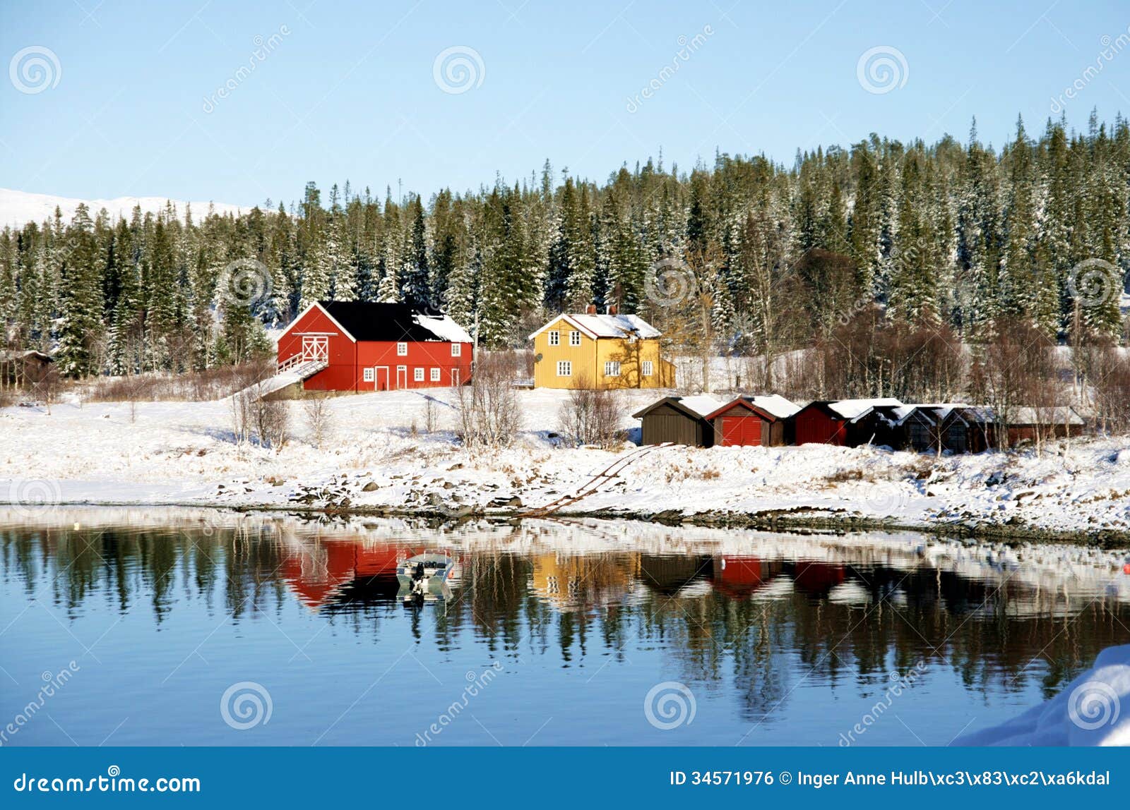 Farm in winter stock photo. Image of agriculture, house - 34571976