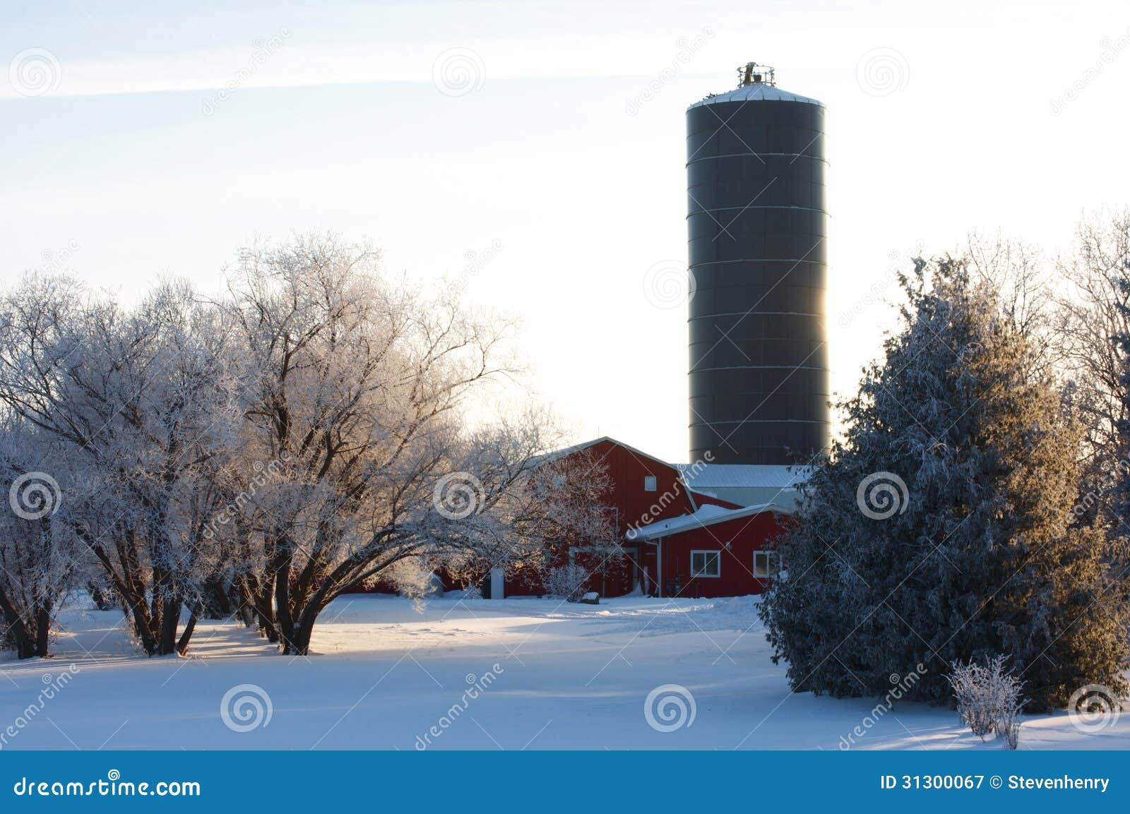 Farm in Winter stock image. Image of barn, peaceful, scene - 31300067