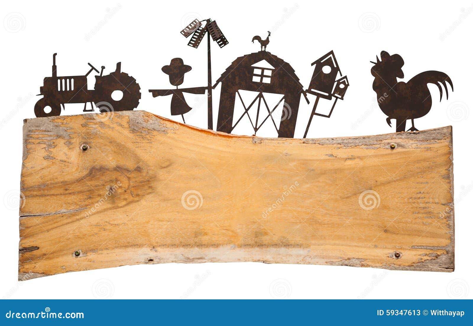 Farm Wood Banner Frame Isolated Stock Illustration - Illustration of ...