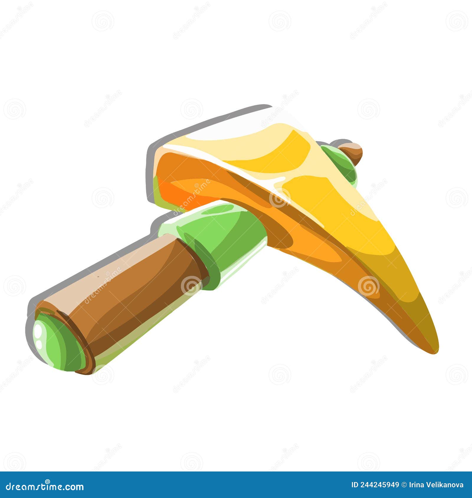 Farm Work Tool Pickaxe Freehand Illustration Vector Stock Vector ...