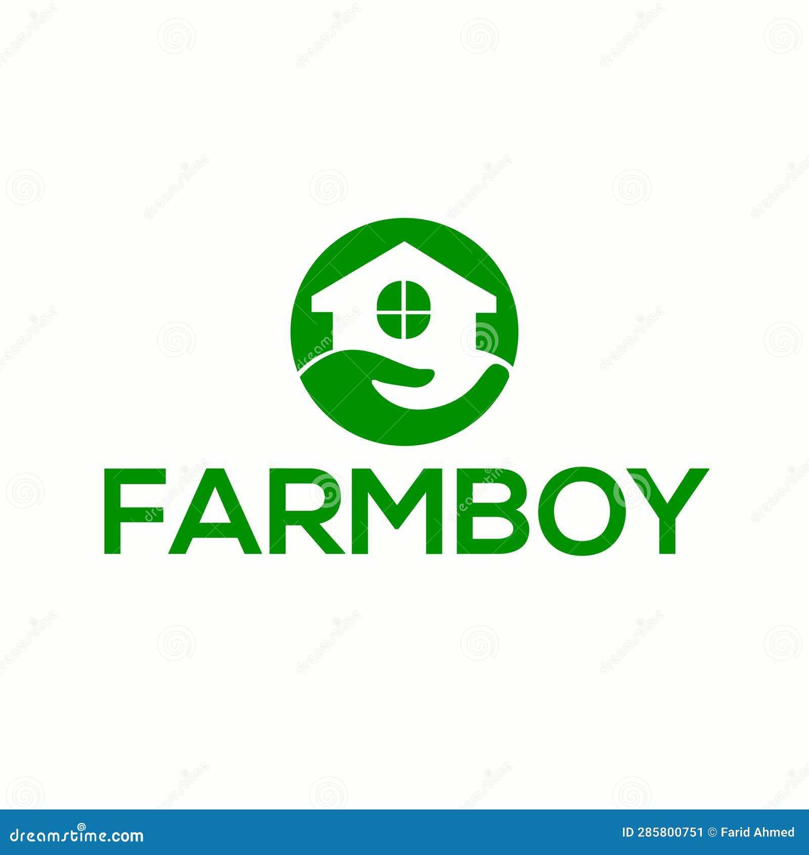 Farmboy 3d Word With A Green Leaf And Pink Color Logo Vector ...