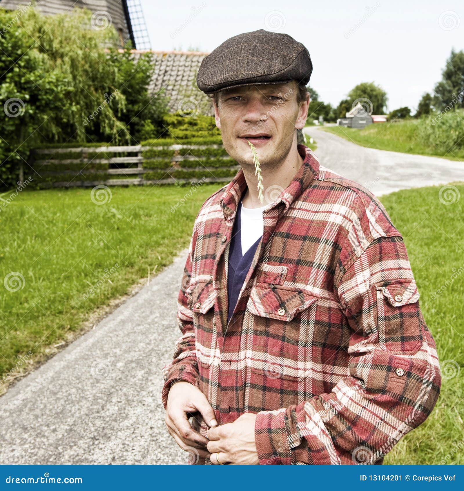 Farmer Chewing A Straw Stock Photography | CartoonDealer.com #28195292