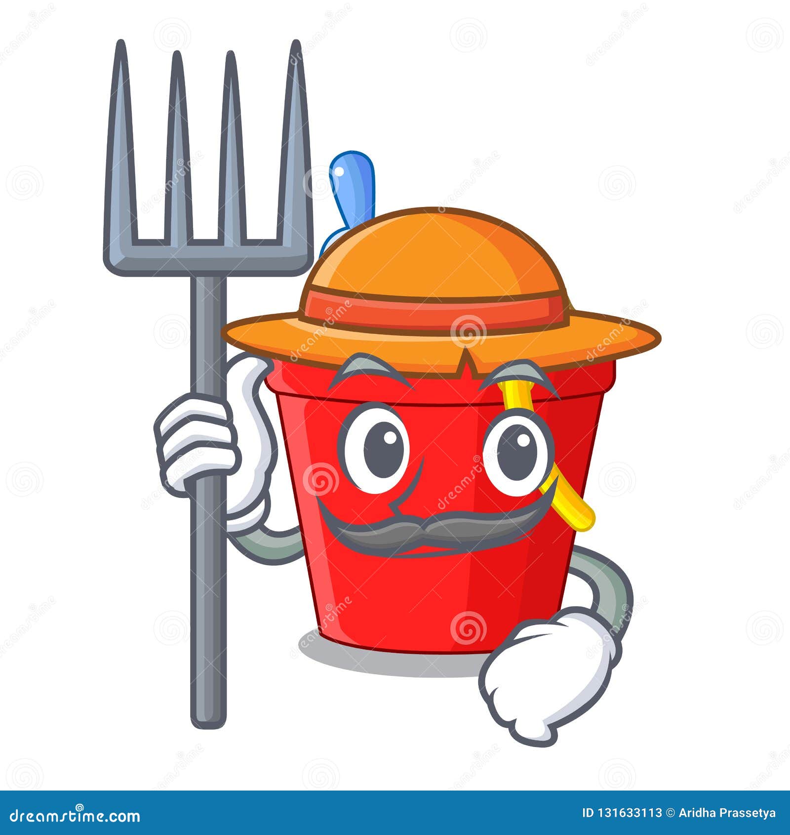 Farmer Beach Bucket Shape with Sand Cartoon Stock Vector - Illustration ...