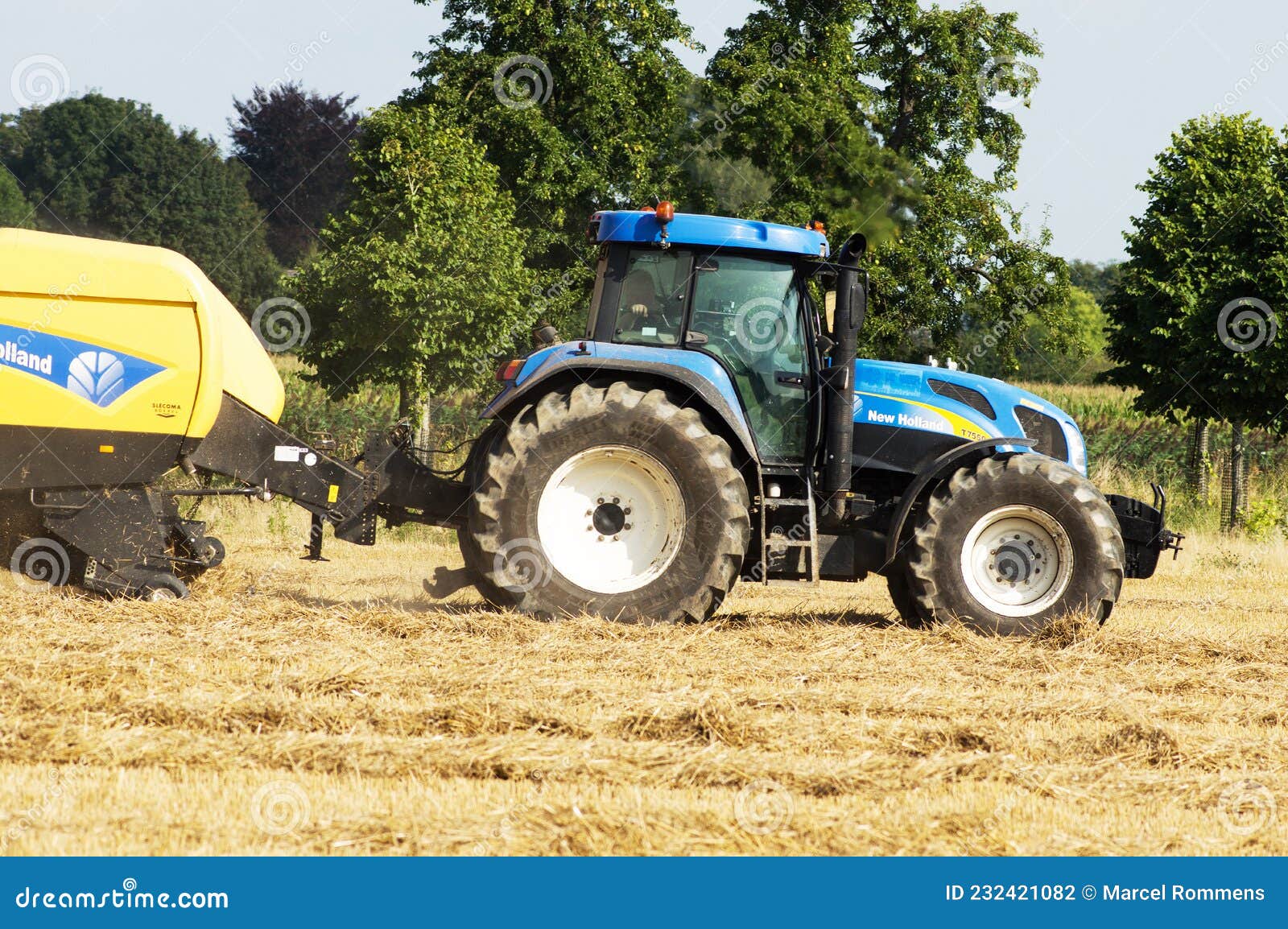 Farmer on a blue tractor editorial photography. Image of netherlands ...