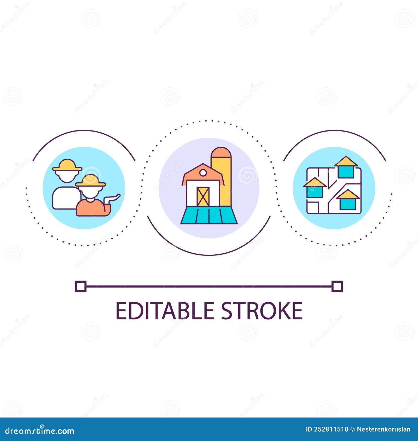 Farmer Business Support Loop Concept Icon Stock Vector - Illustration ...