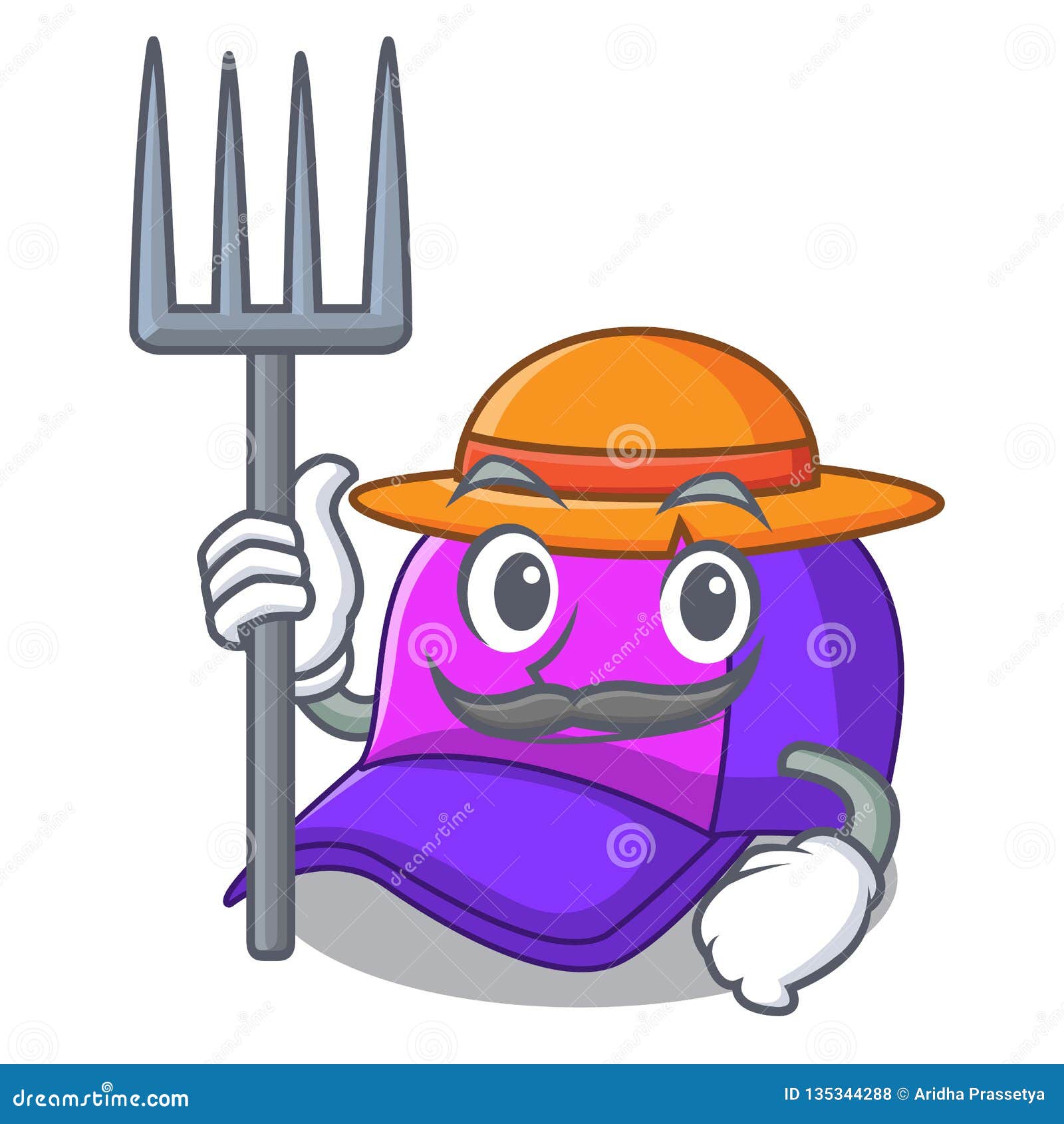 Farmer Cap Shape in the a Cartoon Stock Vector - Illustration of casual ...