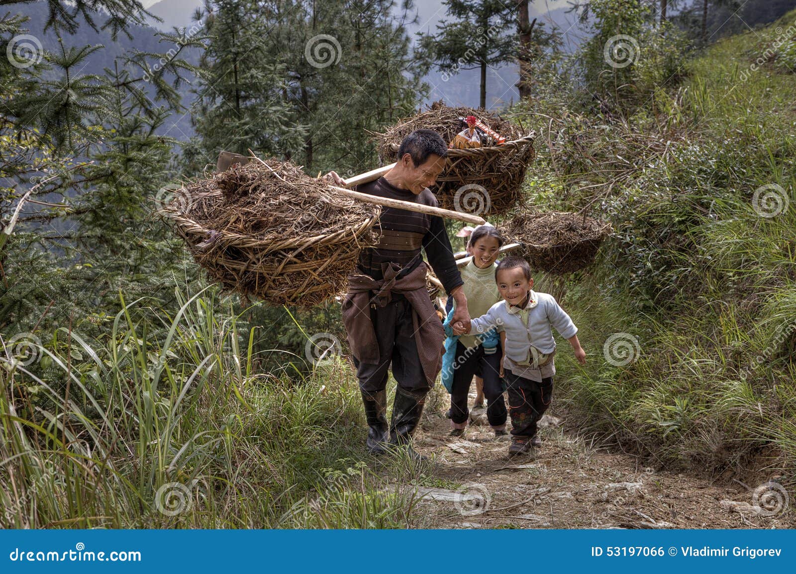 Farmer Carrying Bamboo Baskets on His Shoulders Editorial Photo - Image ... Farmer Carrying Bamboo Baskets on His Shoulders Editorial Photo - Image ...
