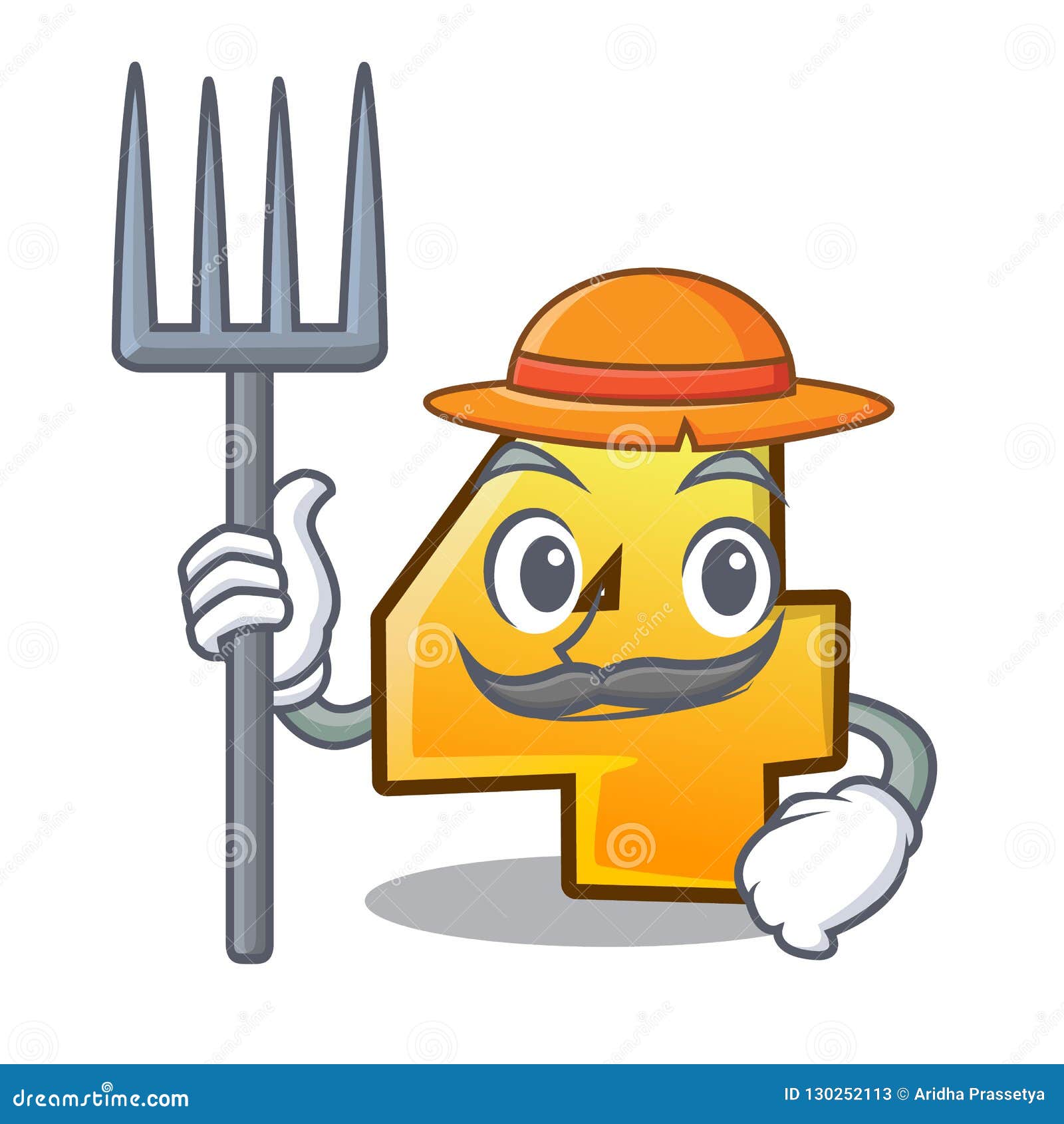 Farmer Character Number Four on the Wall Stock Vector - Illustration of ...