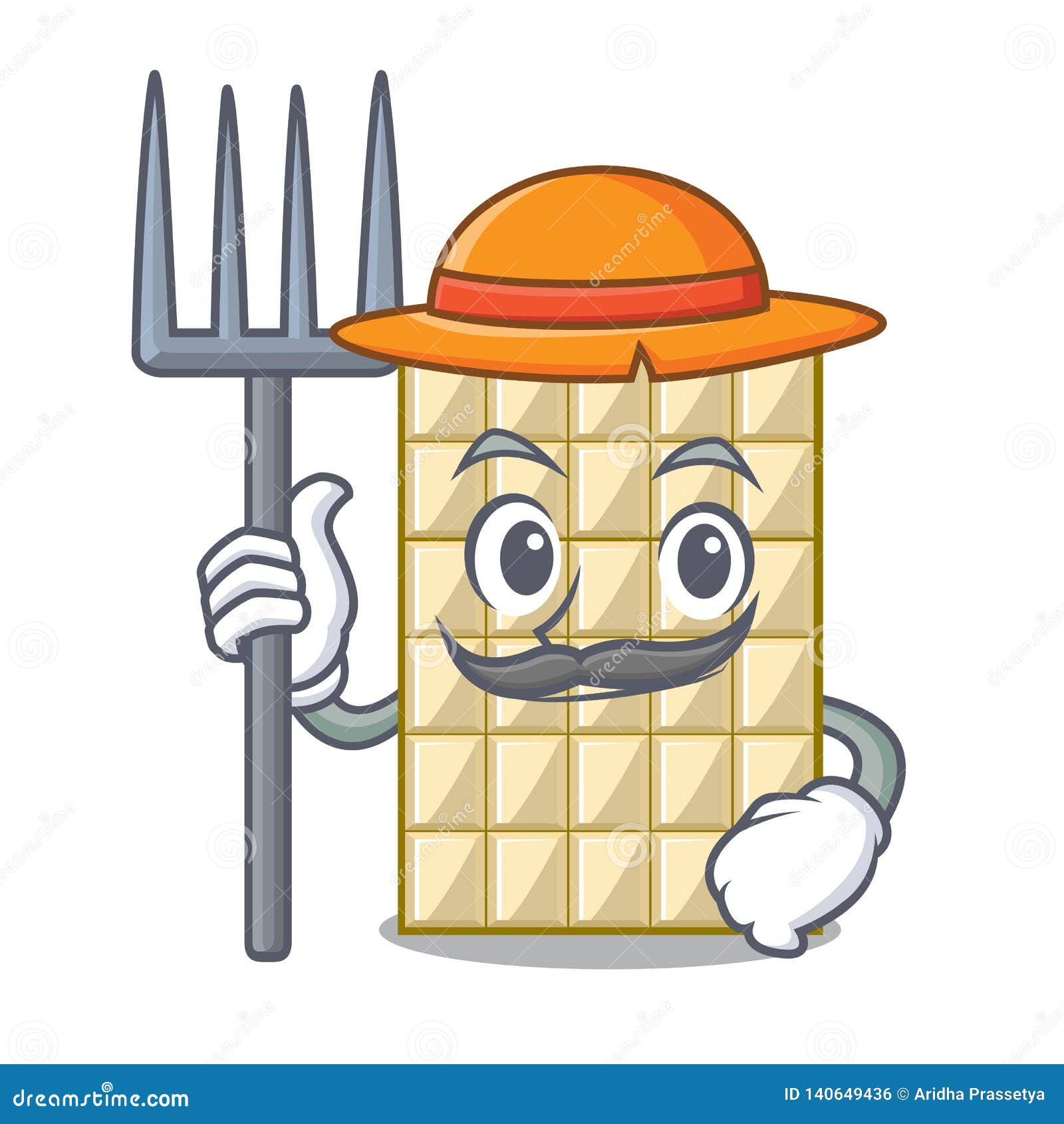 Farmer Chocolate White in the Shape Character Stock Vector ...