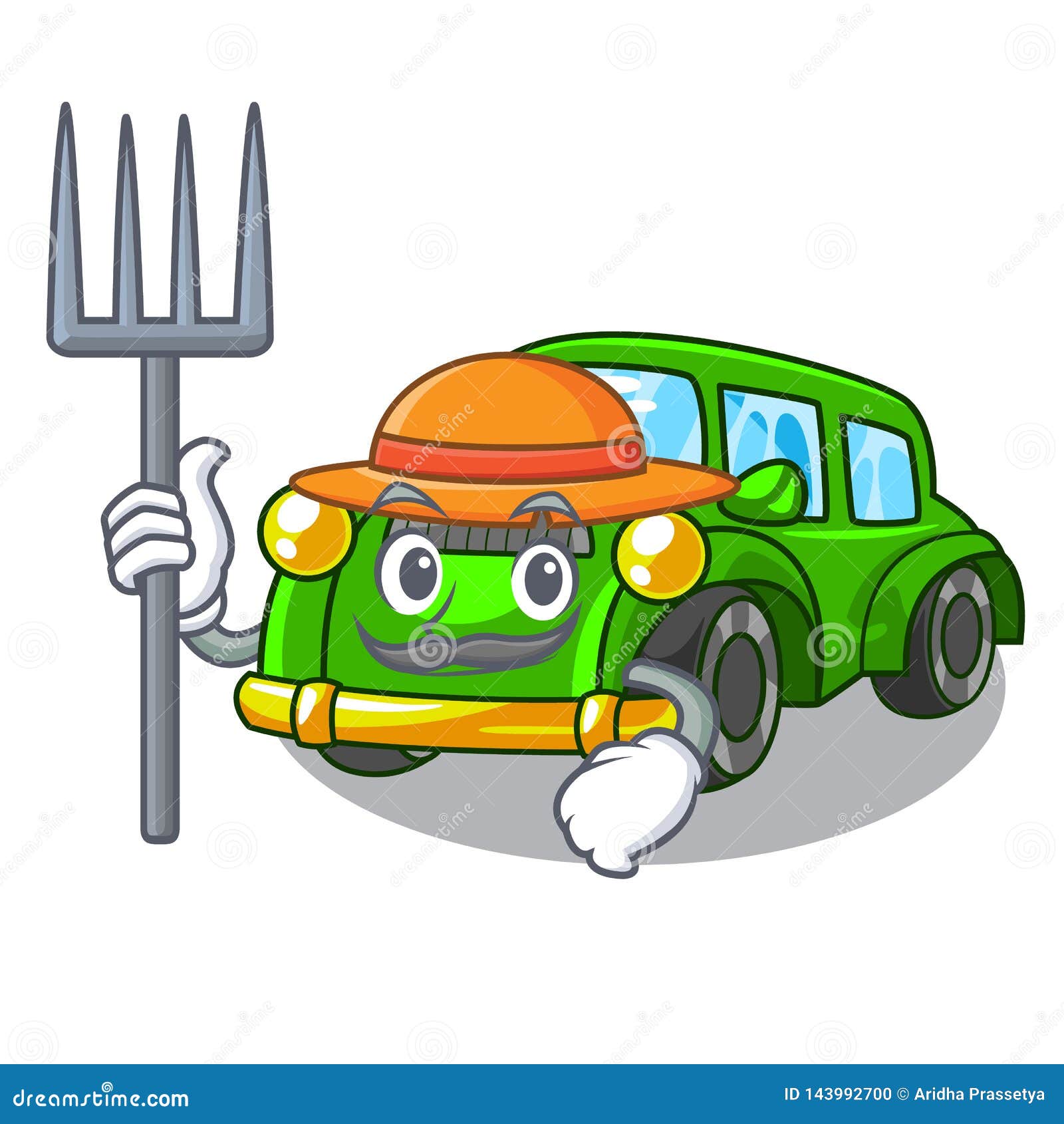 Farmer Classic Car Isolated in the Cartoon Stock Vector - Illustration ...
