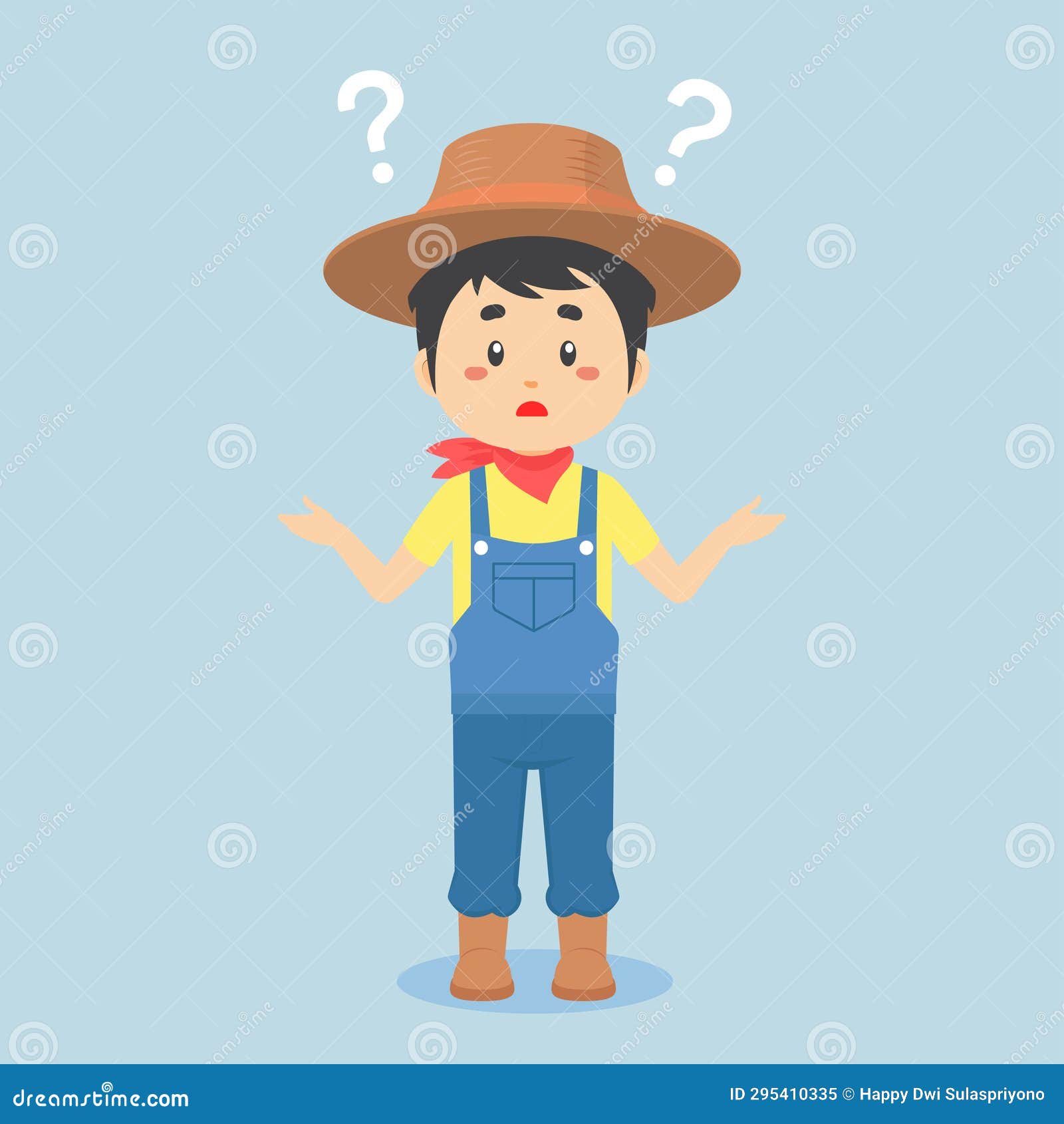 Farmer Confused with Question Mark Stock Vector - Illustration of ...