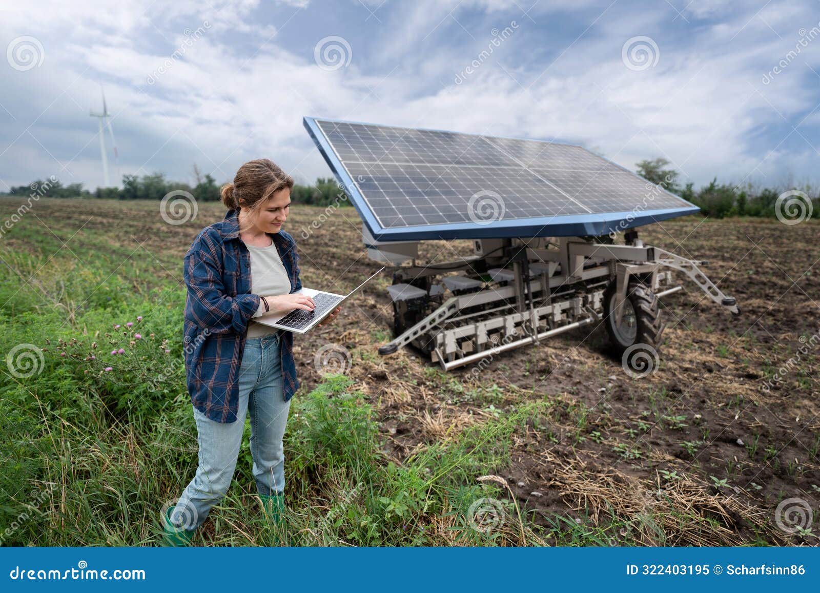 Farmer Controls Autonomous Agricultural Machine Powered by Solar Energy ...
