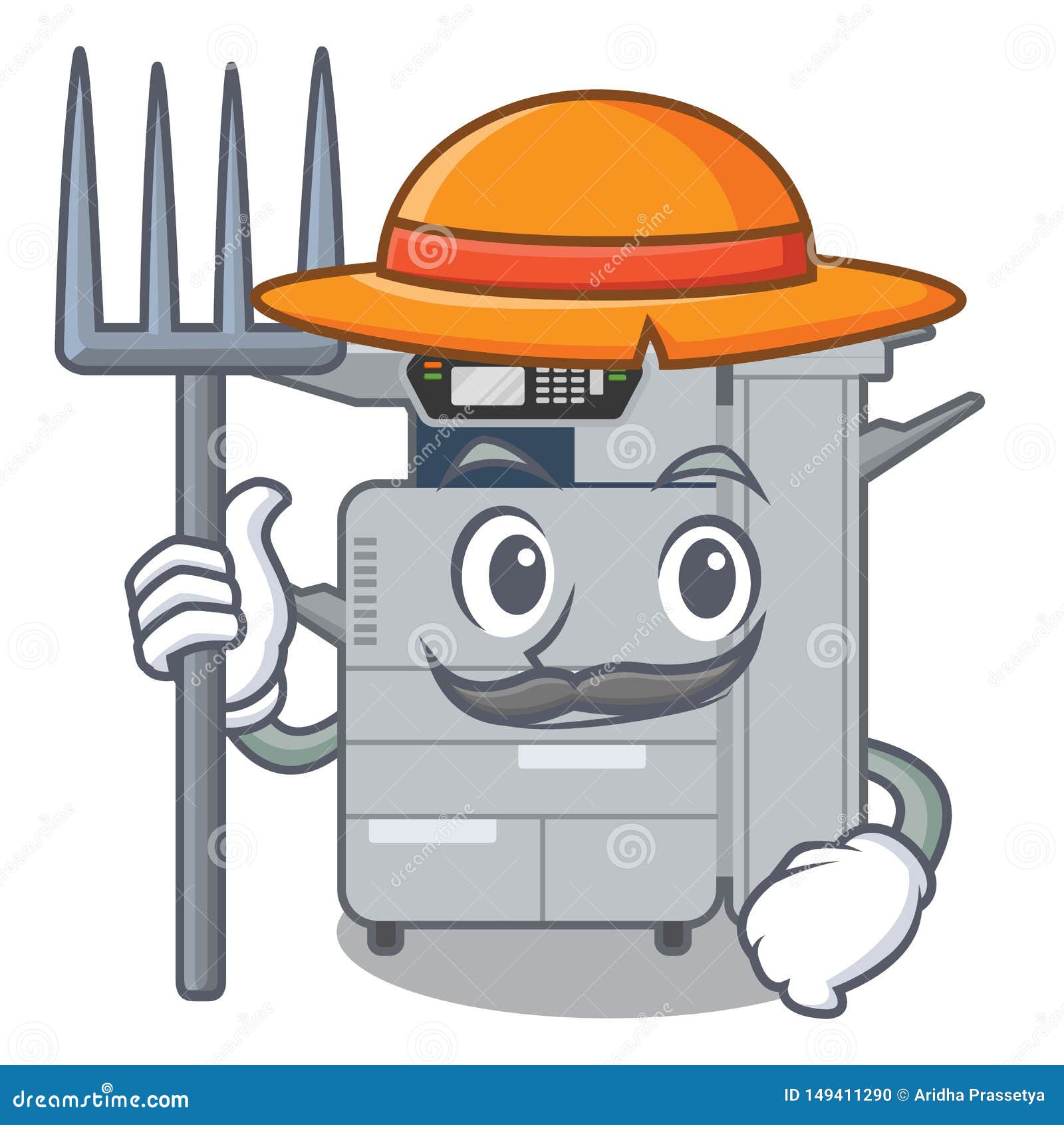 Farmer Copier Machine in the Cartoon Shape Stock Vector - Illustration ...