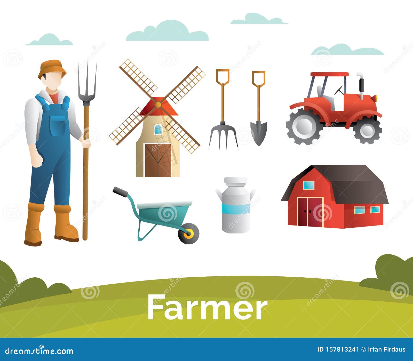 Farmer design element stock vector. Illustration of milk - 157813241