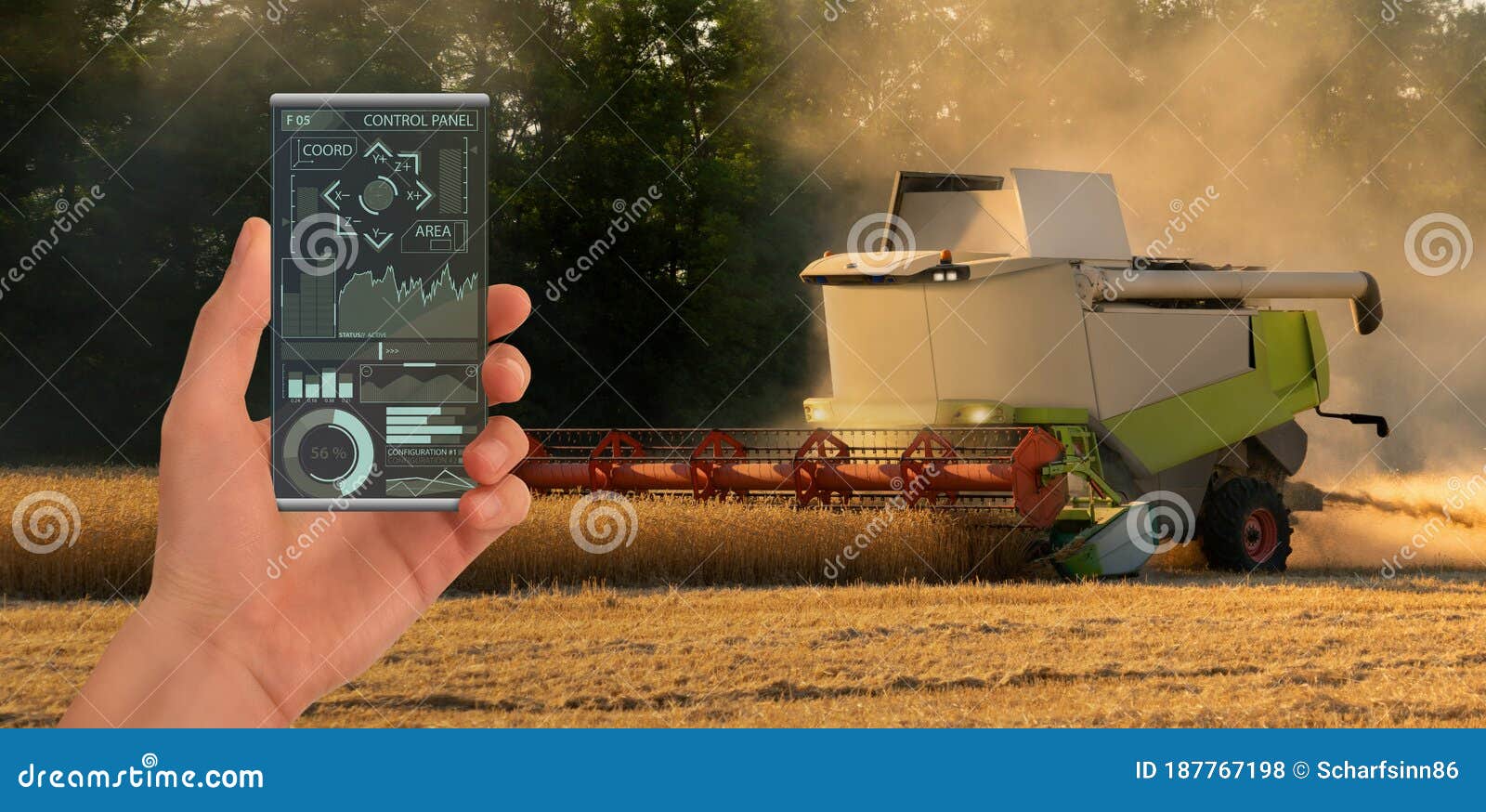 Farmer Controls an Autonomous Tractor Stock Photo - Image of agritech ...