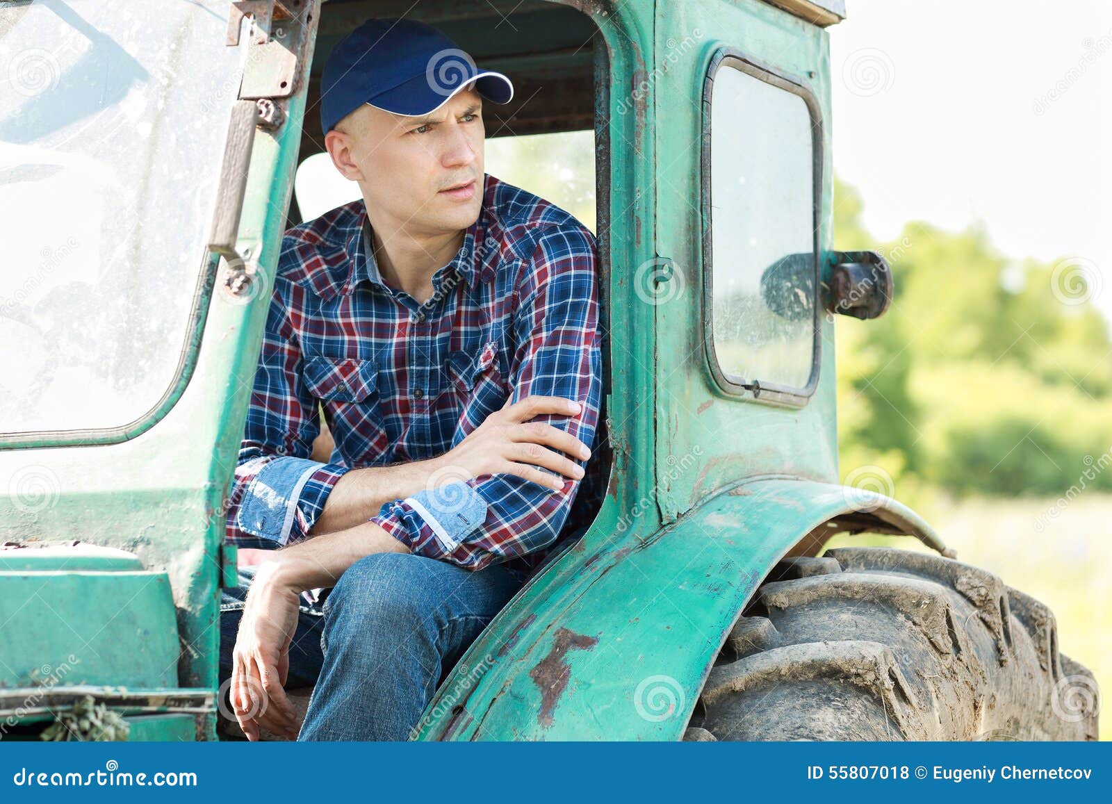 Farmer Driving A Old Tractor Stock Photography | CartoonDealer.com ...