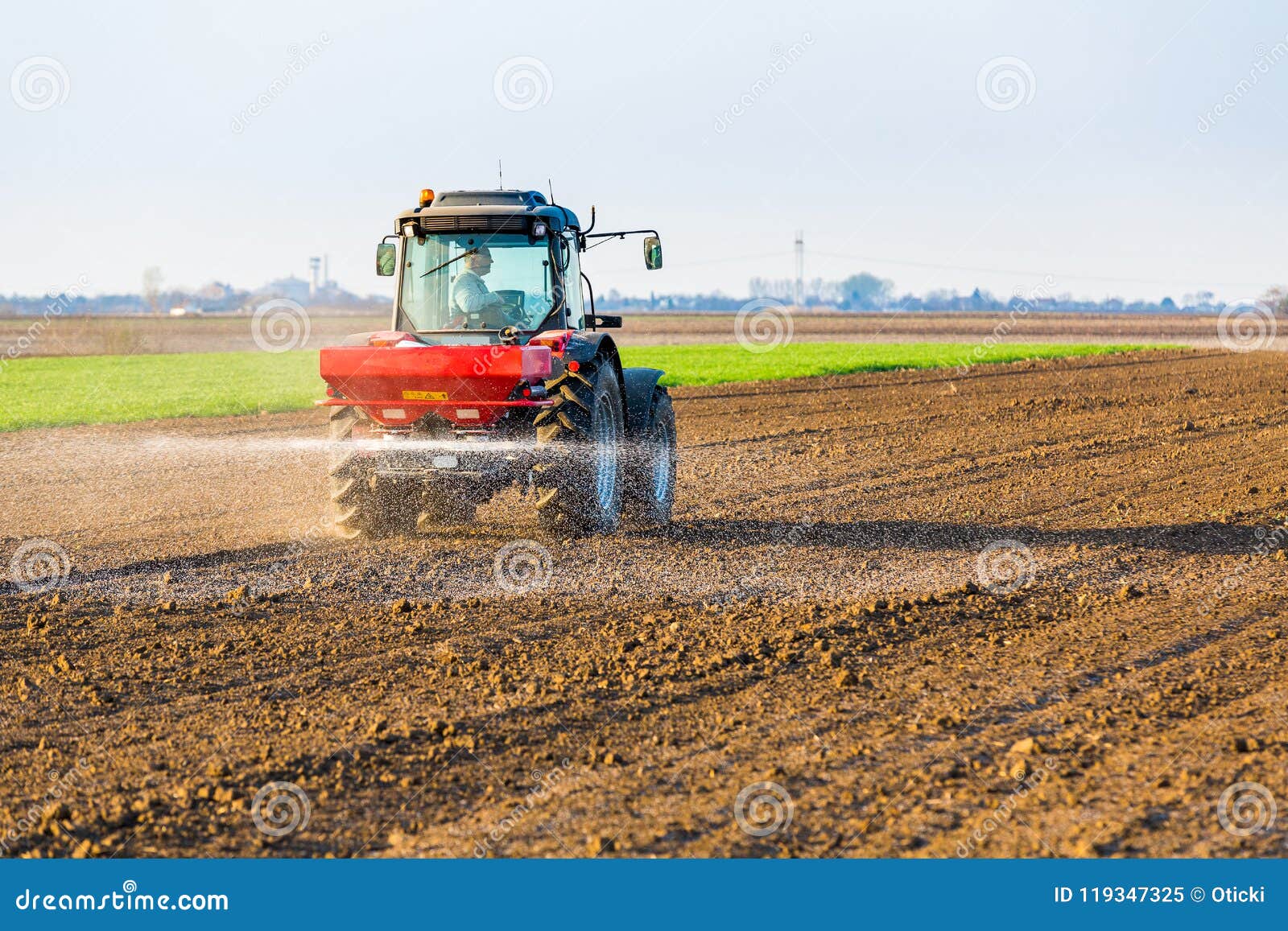 Farmer Fertilizing Arable Land with Nitrogen, Phosphorus, Potassium ...