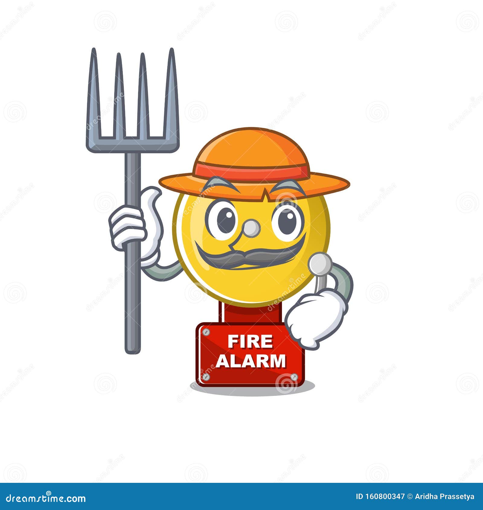 Farmer Fire Alarm Stuck the Cartoon Wall Stock Vector - Illustration of ...