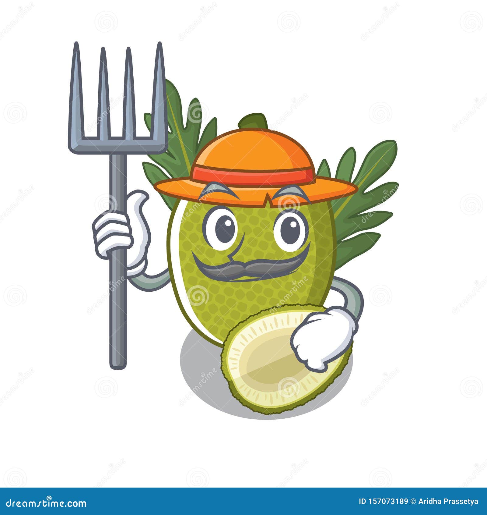 Farmer Fried Breadfruit Served in Cartoon Bowl Stock Vector ...
