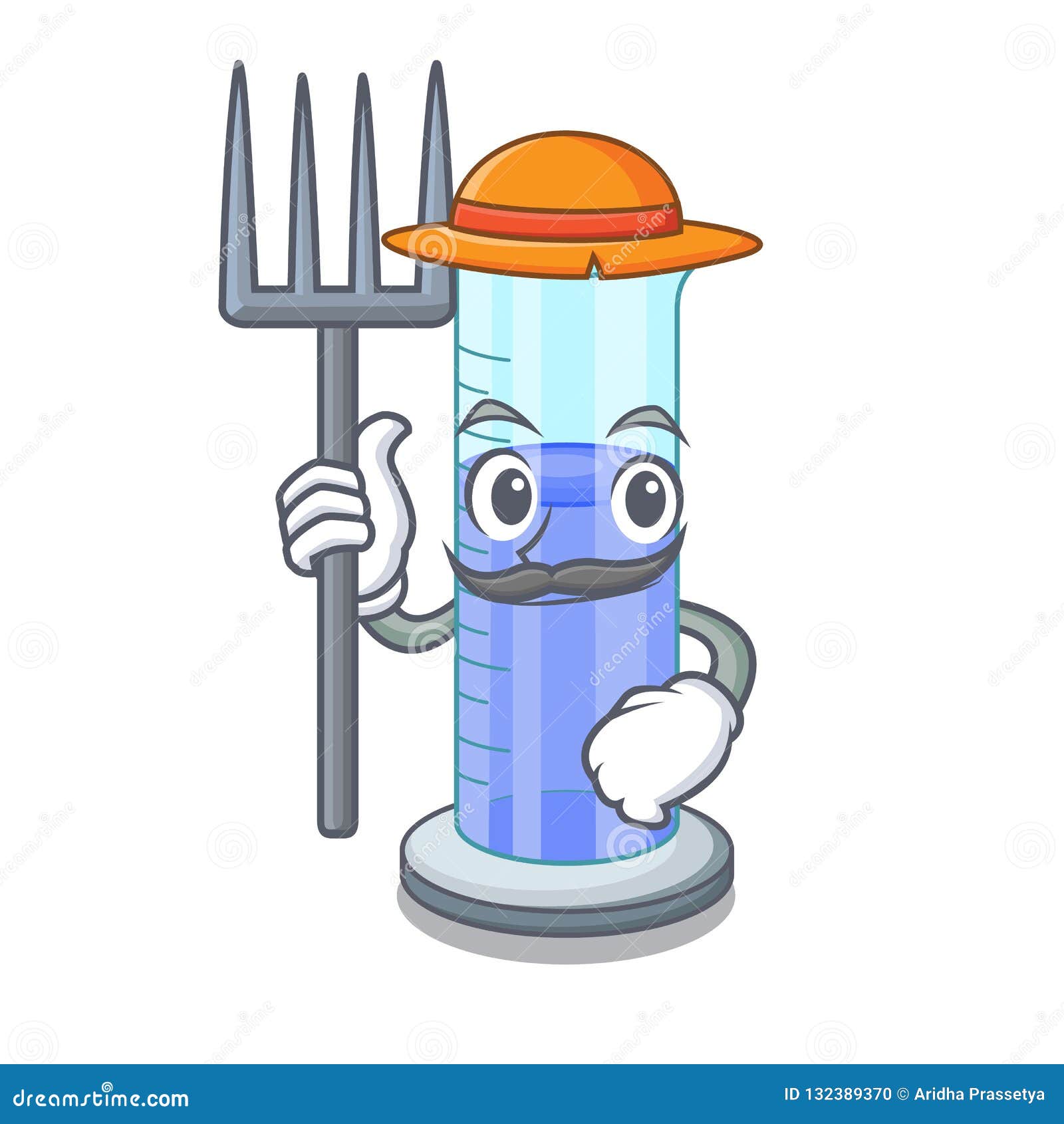 Farmer Graduated Cylinder with on Mascot Liquid Stock Vector ...