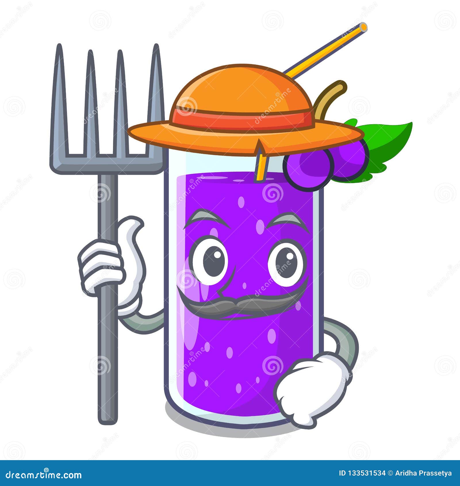 Farmer Grape Juice Bottled with in Cartoon Stock Vector - Illustration ...