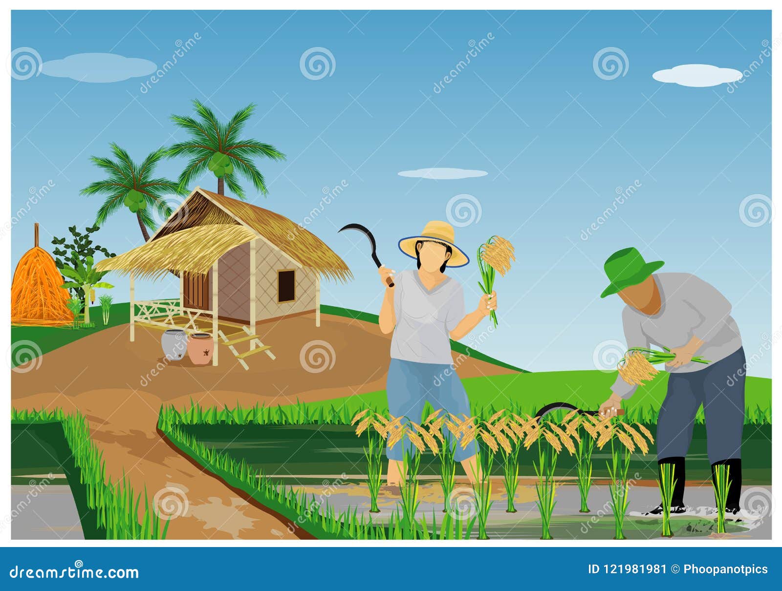 Rice Farmer Clipart