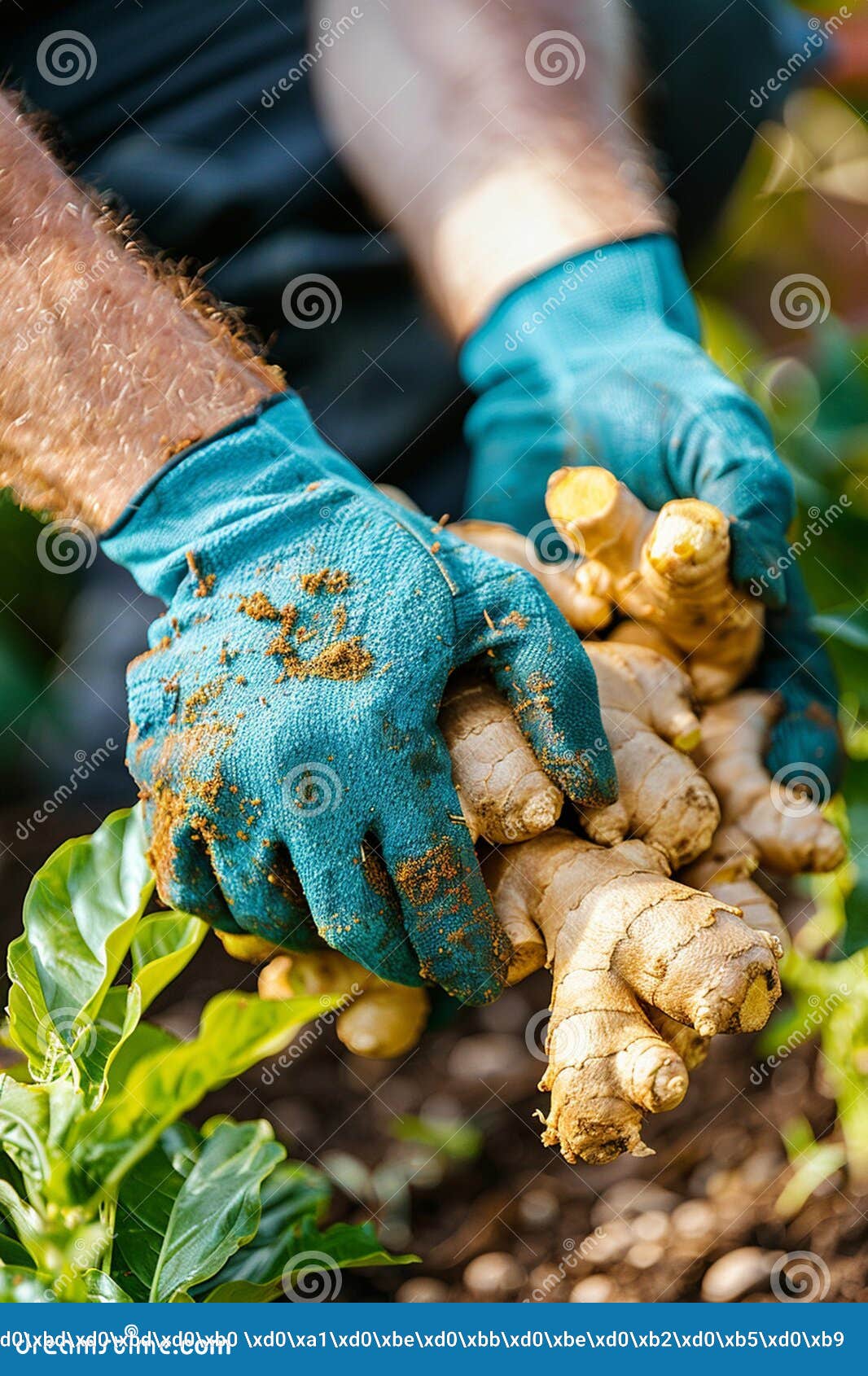 Farmer Harvesting Ginger Crop Close-up Stock Photo - Image of health ...