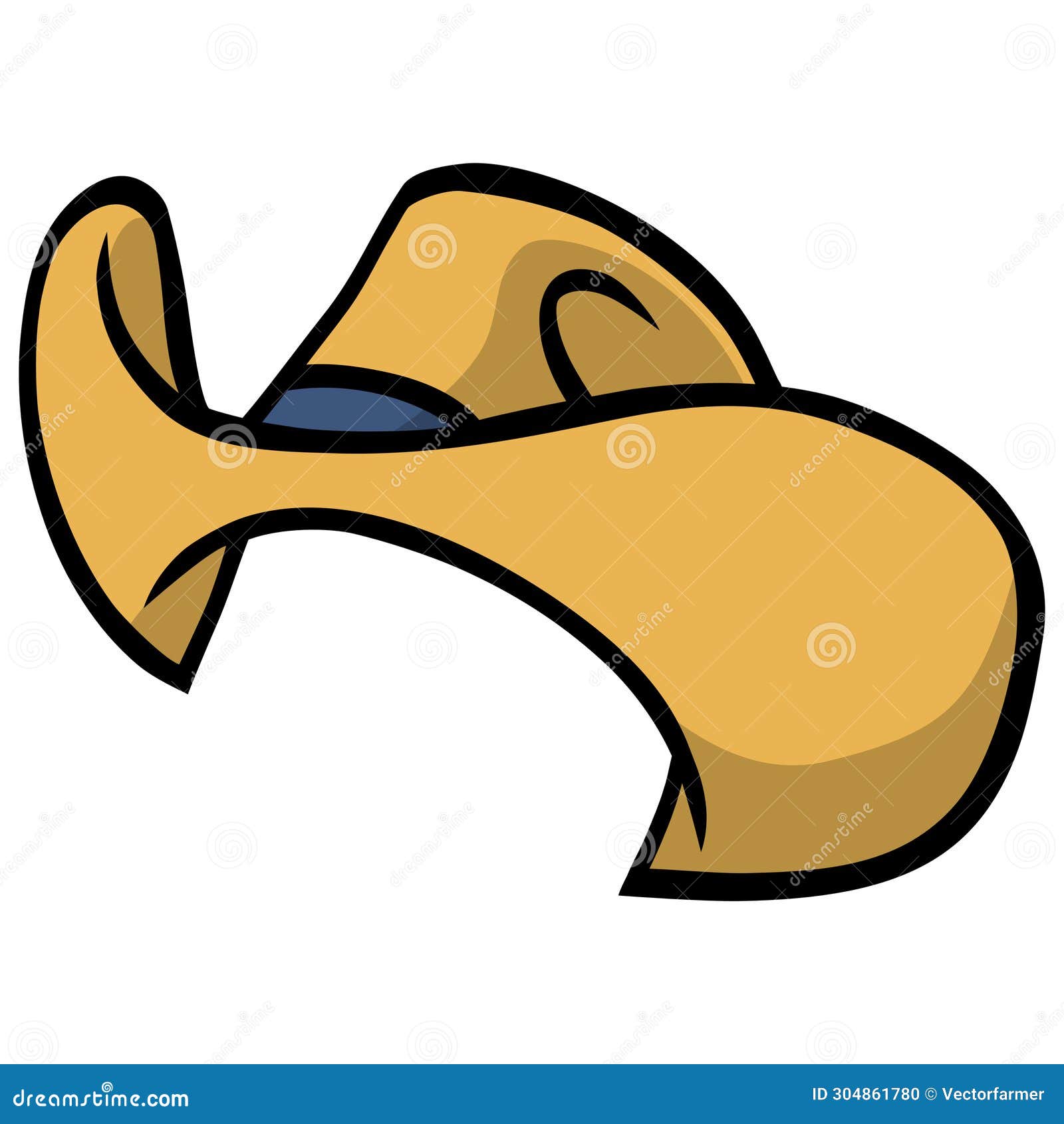 Farmer Hat Straw Cap Cartoon Drawing Vector Illustration Stock ...