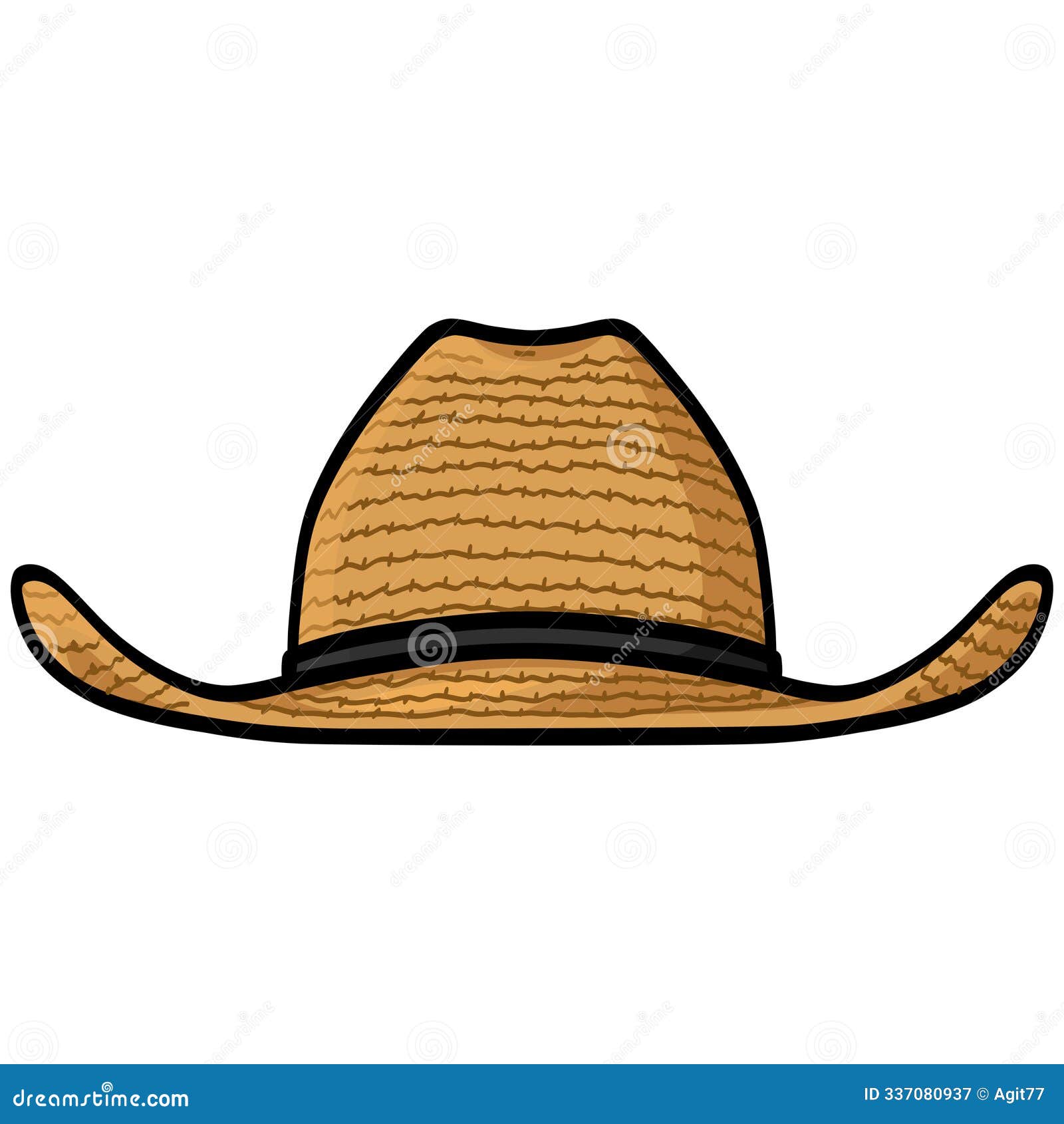 Farmer Hat Straw Cap Cartoon Illustration Vector Drawing Stock ...