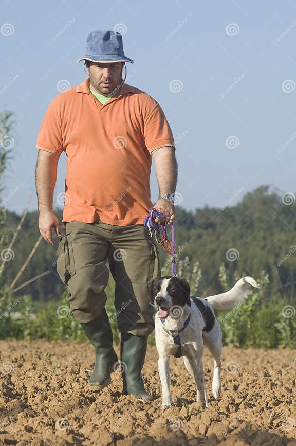 Farmer and his dog stock image. Image of agriculture - 14433867