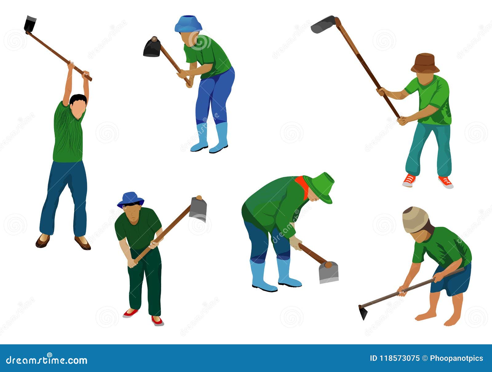 Farmer With Mattock In Field Silhouette AI Generative Image Royalty ...