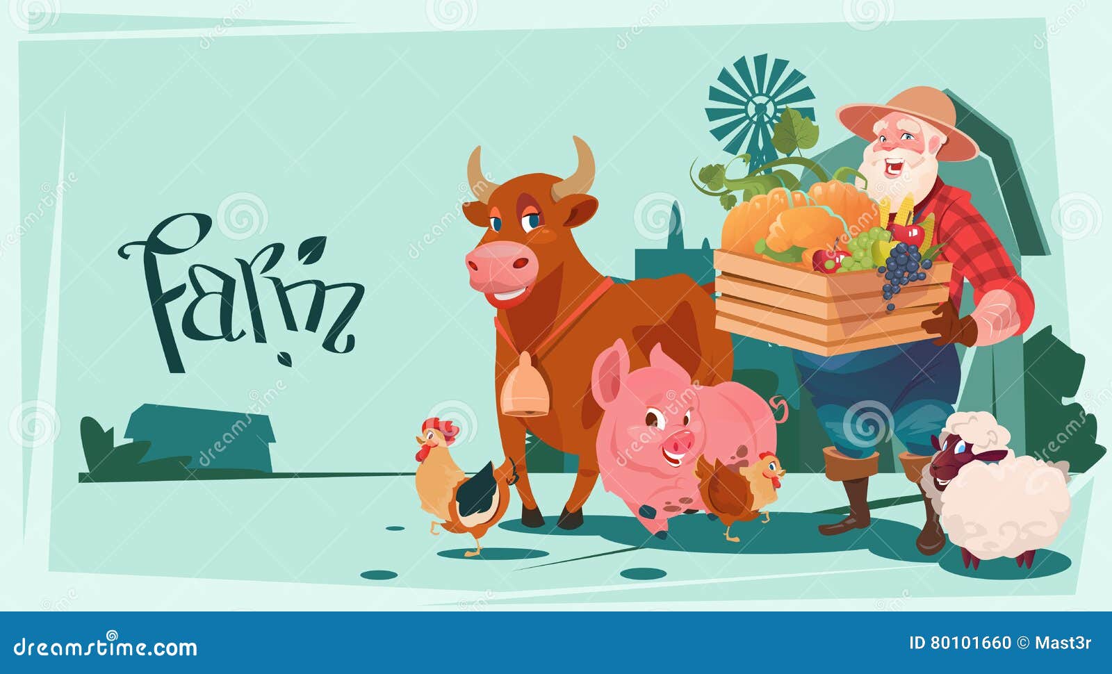 Breeding Animals Farmland. Farm Profession Worker People Breeding ...