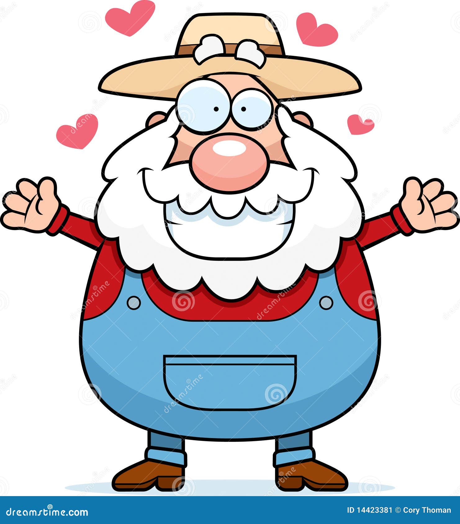 Farmer Hug stock vector. Illustration of overalls, love - 14423381