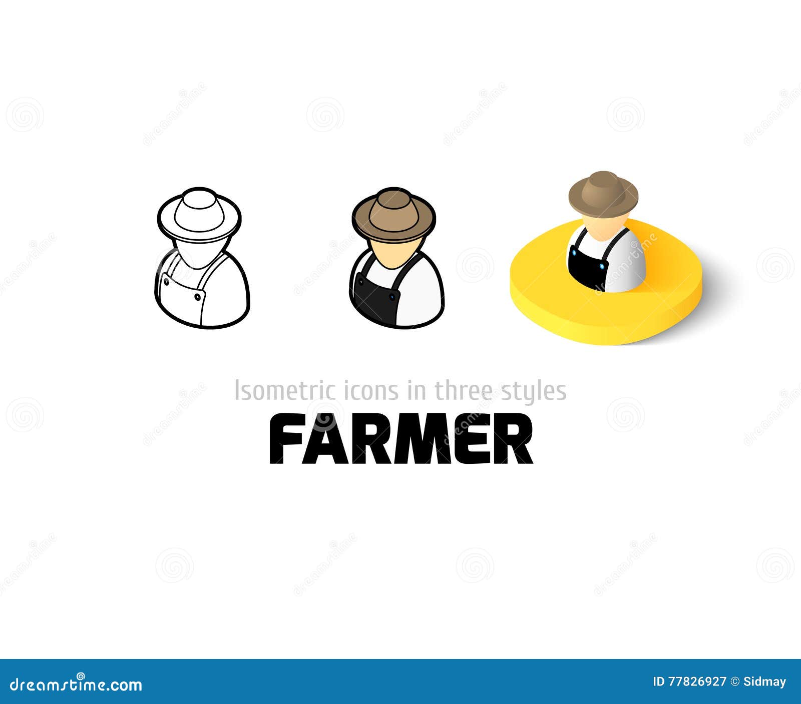 Farmer Icon in Different Style Stock Vector - Illustration of digital ...