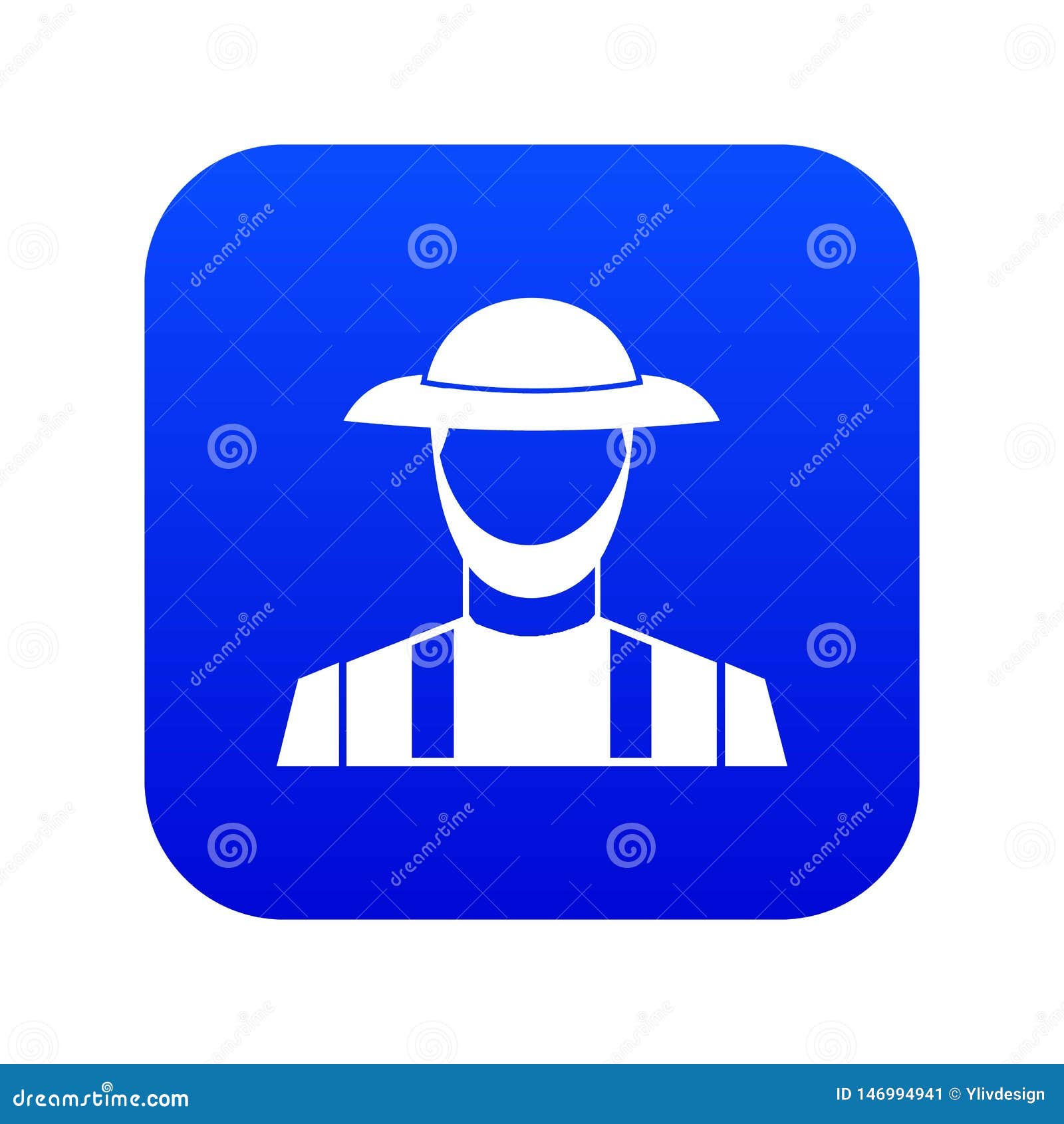 Farmer icon digital blue stock vector. Illustration of organic - 146994941