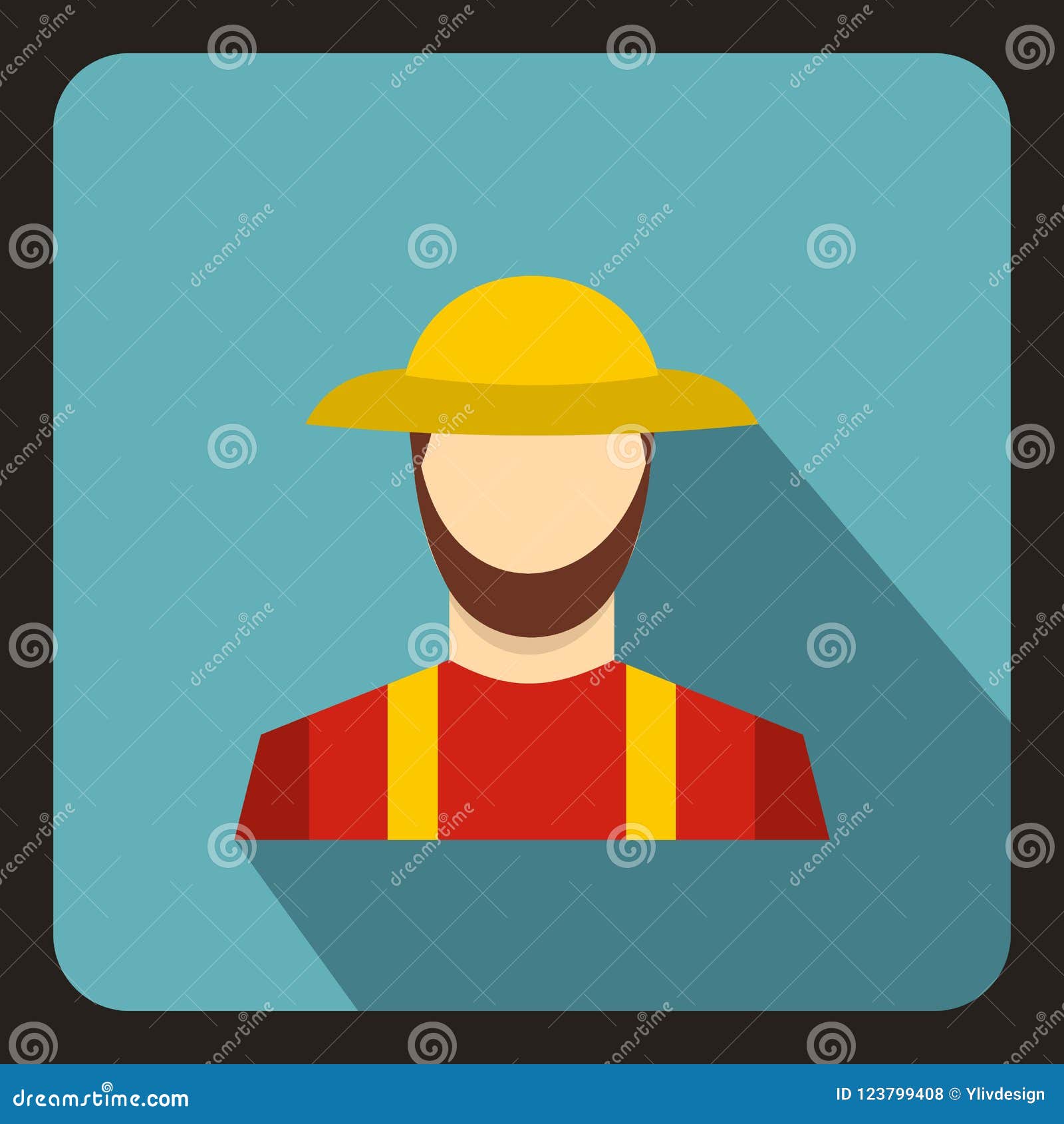 Farmer icon, flat style stock illustration. Illustration of farmer ...