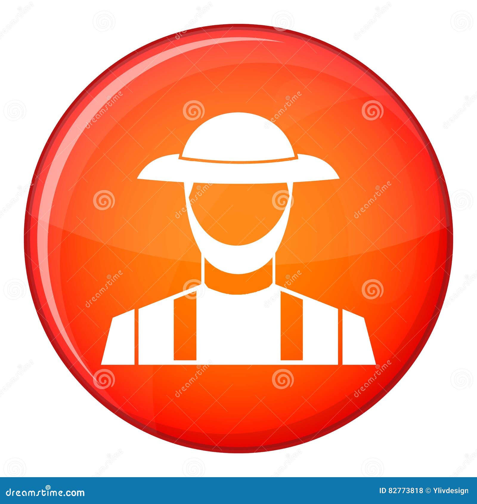 Farmer icon, flat style stock vector. Illustration of flat - 82773818