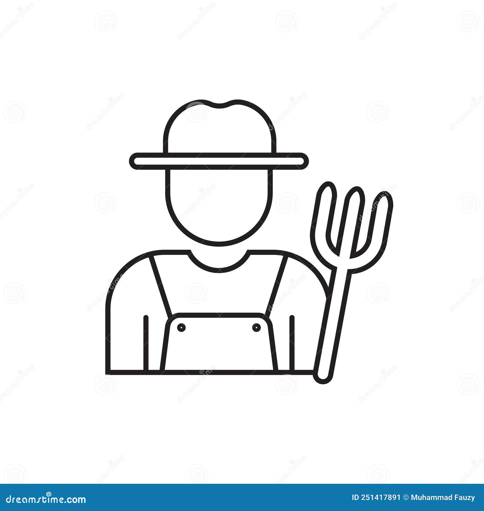 Farmer Icon in Linear Style Stock Vector - Illustration of human ...