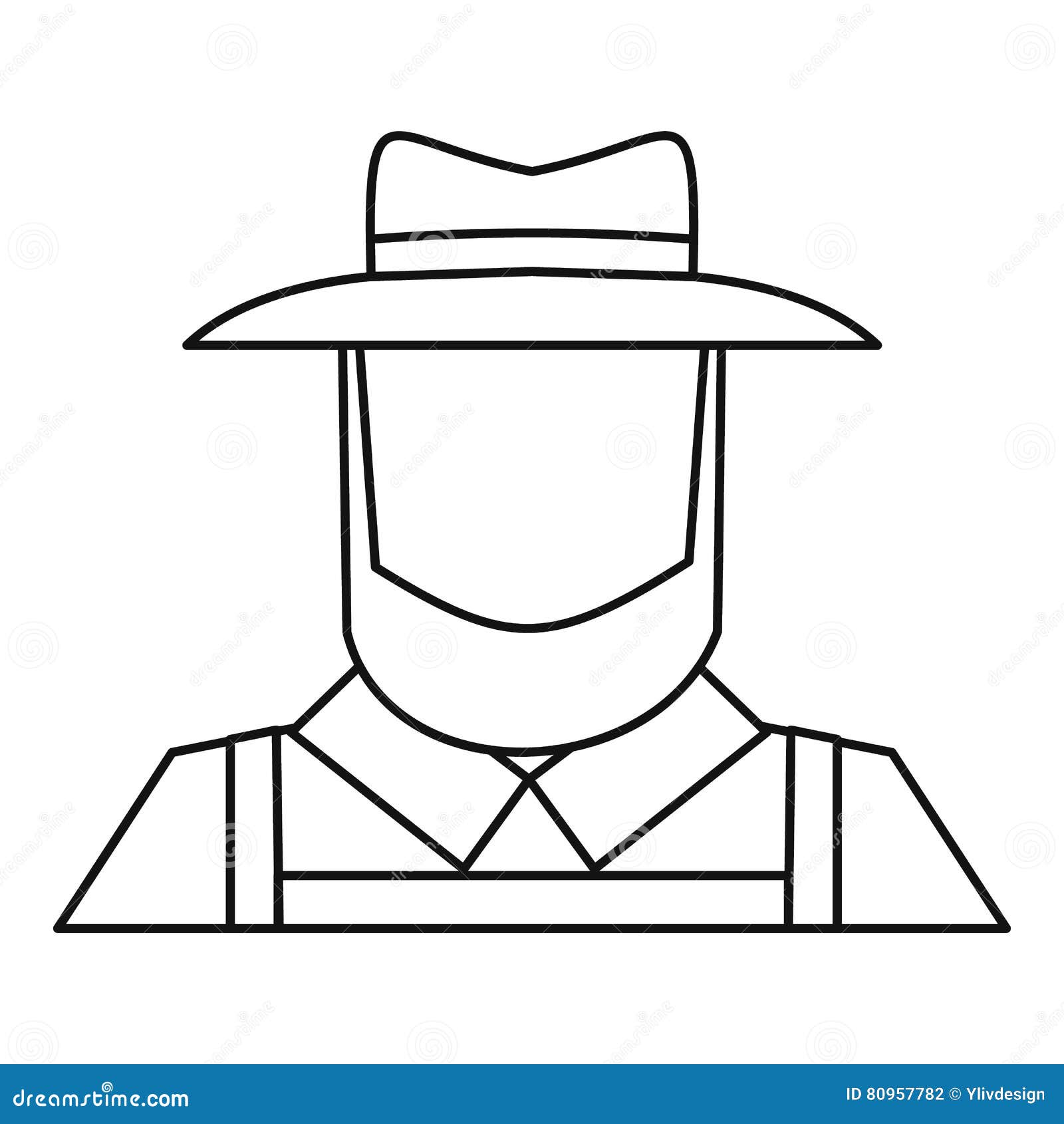 Farmer icon, outline style stock vector. Illustration of country - 80957782