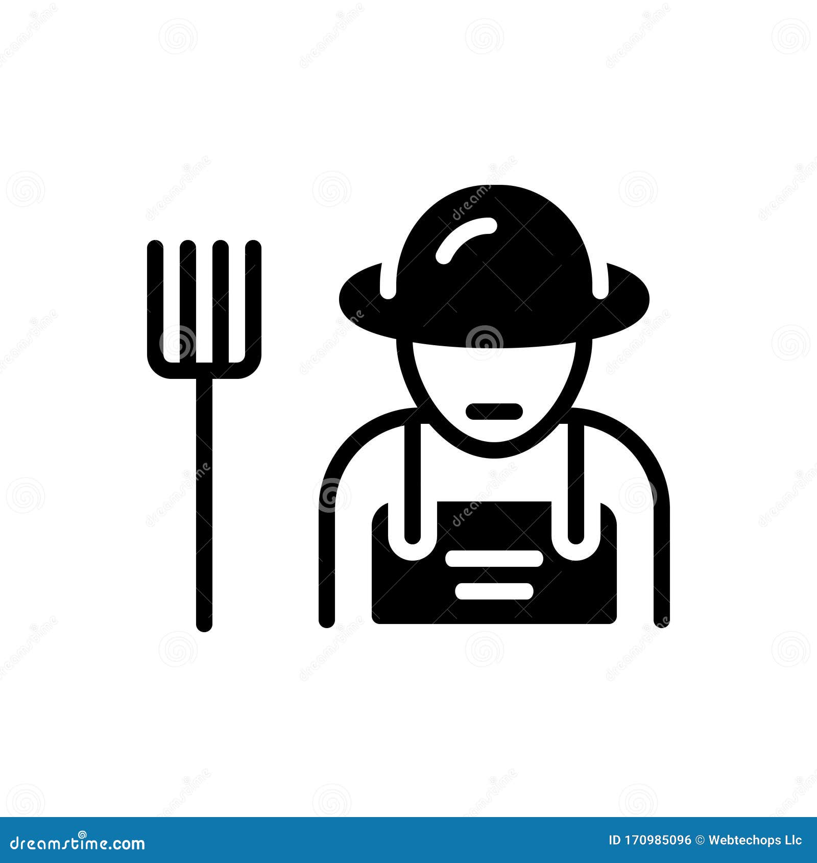 Black Solid Icon for Farmer, Peasant and Agriculturist Stock Vector ...