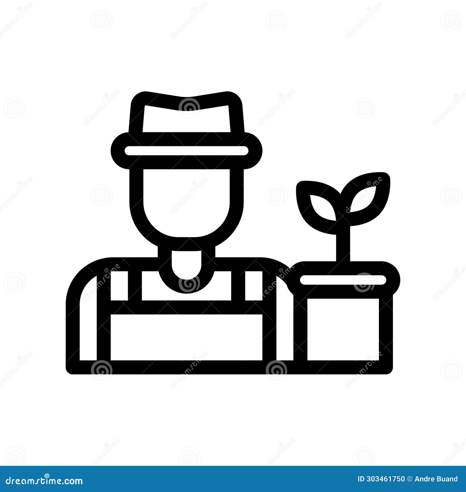 Farmer Line Icon Illustration Vector Graphic Stock Vector ...