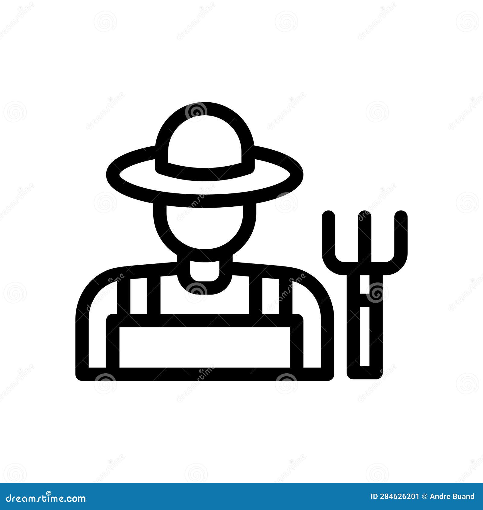 Farmer Line Icon Illustration Vector Graphic Stock Vector ...