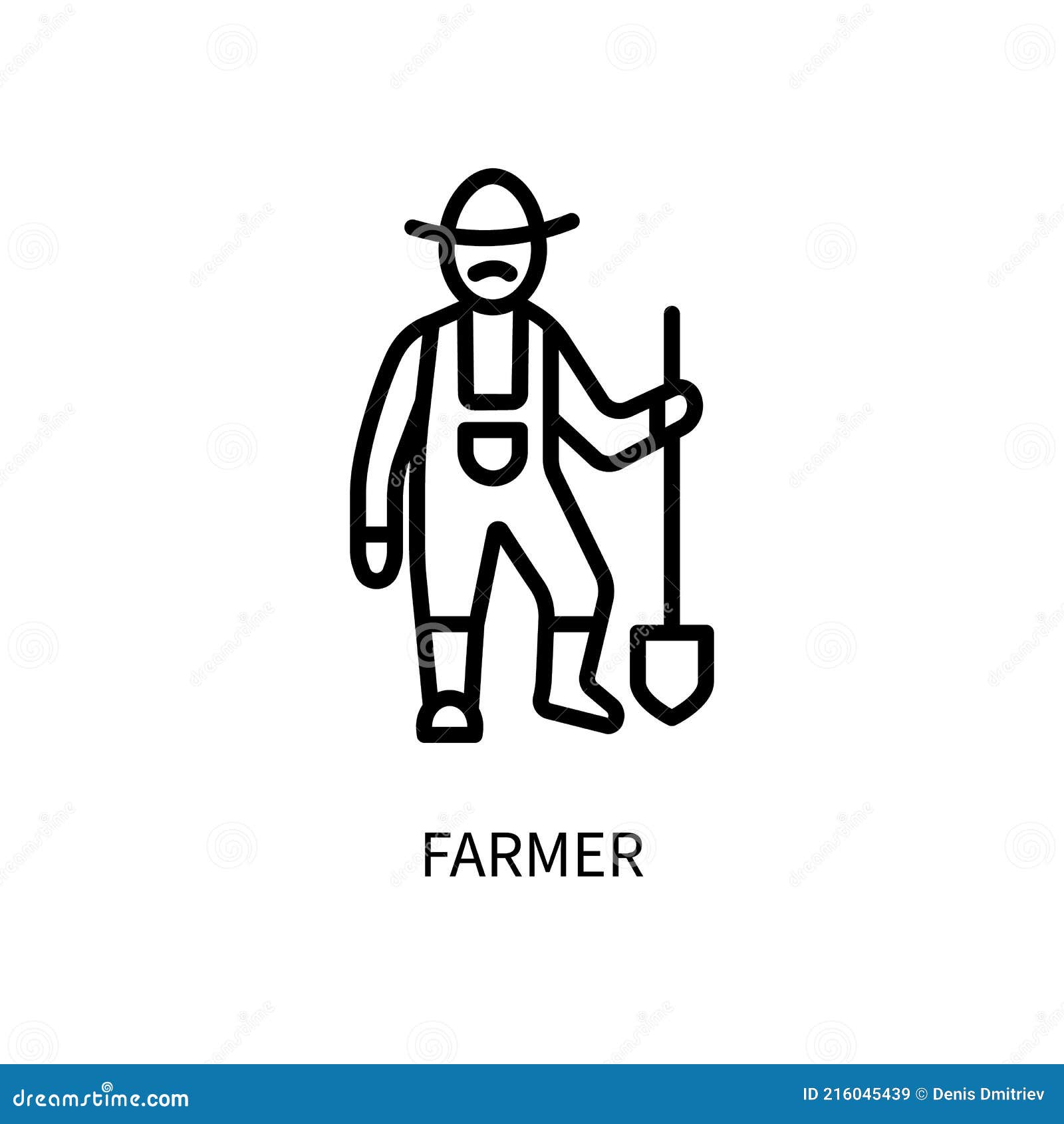 Farmer Line Icon in a Simple Style. Vector Sign in a Simple Style ...
