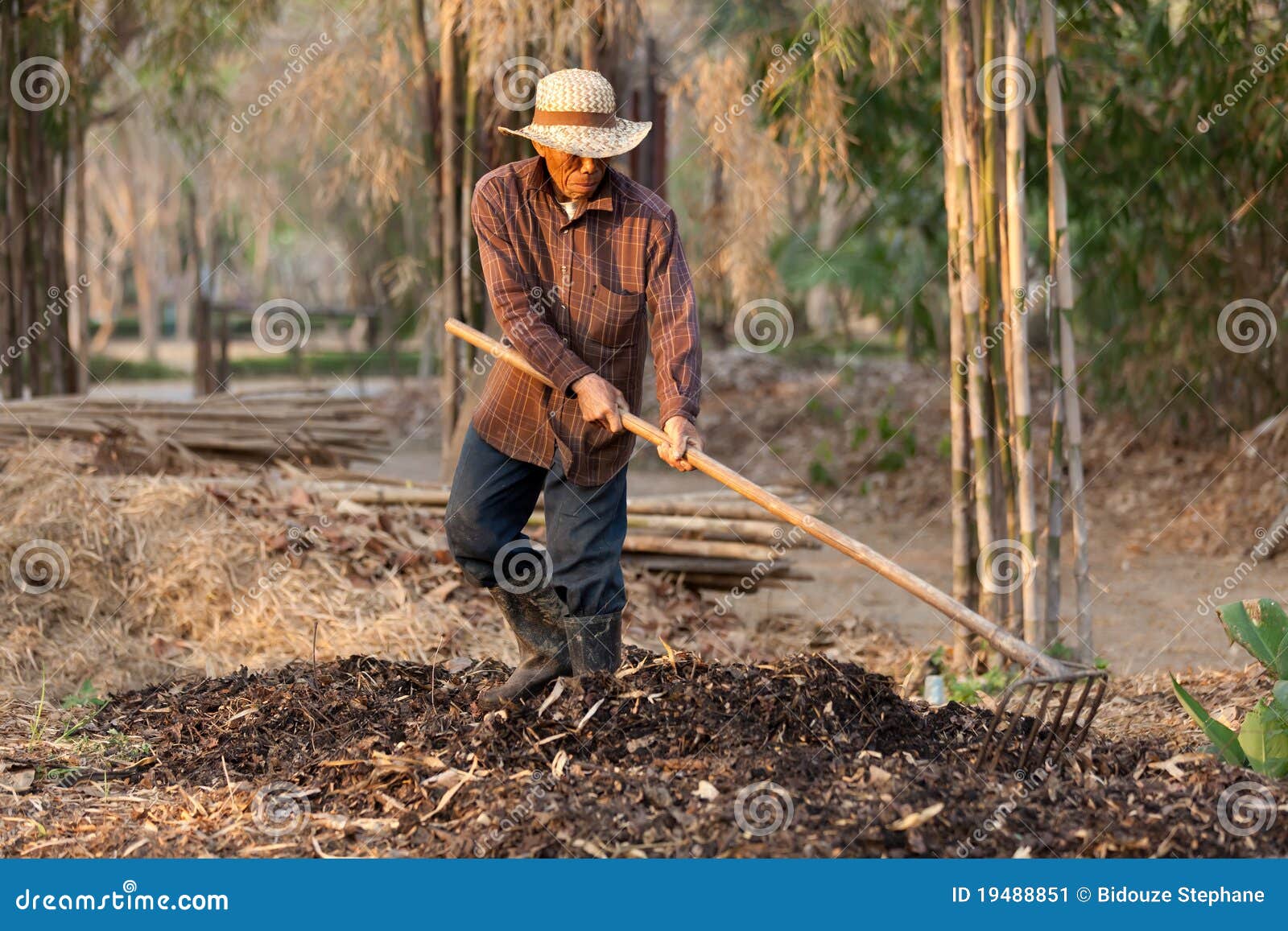 Farmer making compost stock image. Image of cultivation - 19488851